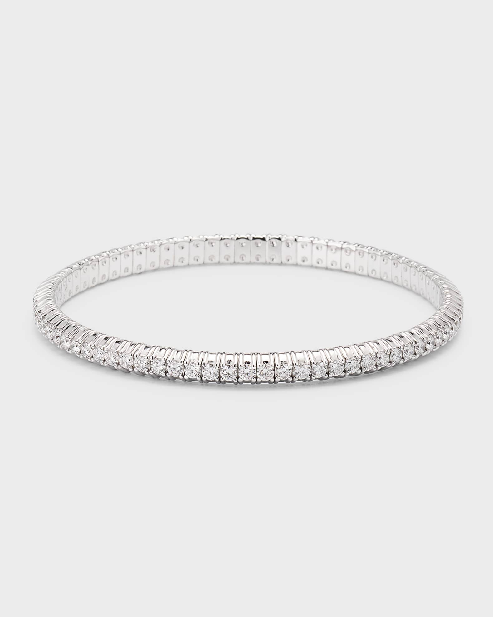 ZYDO 18K White Gold Stretch Bracelet with Diamonds | Neiman Marcus