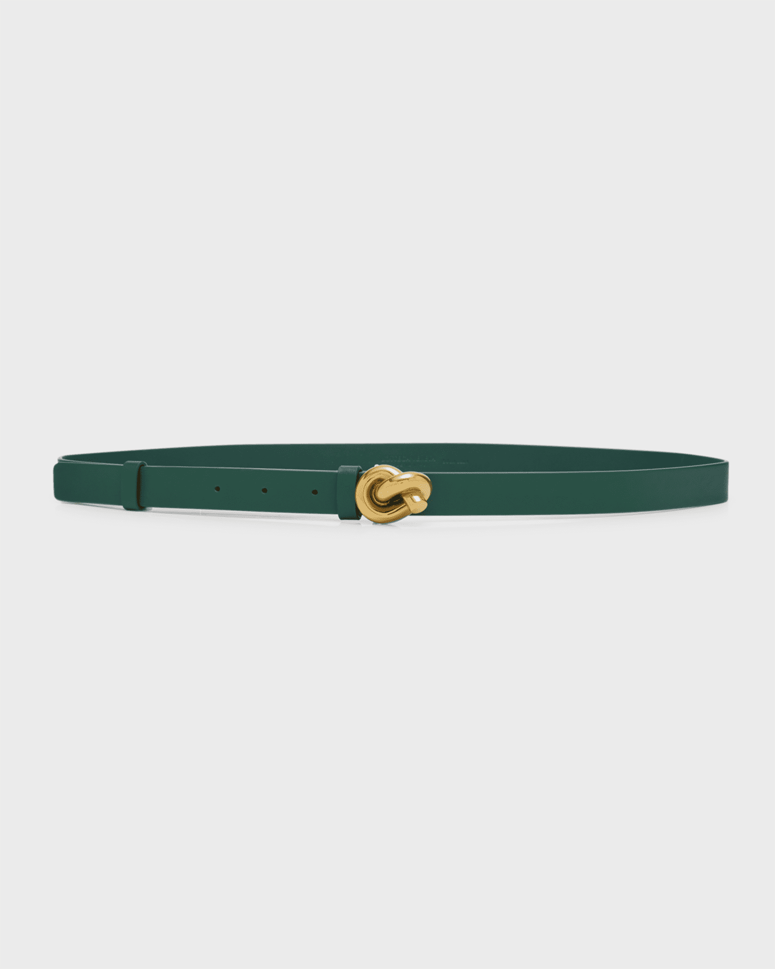 Bottega Veneta Brass Knot Skinny Leather Belt | Neiman Marcus