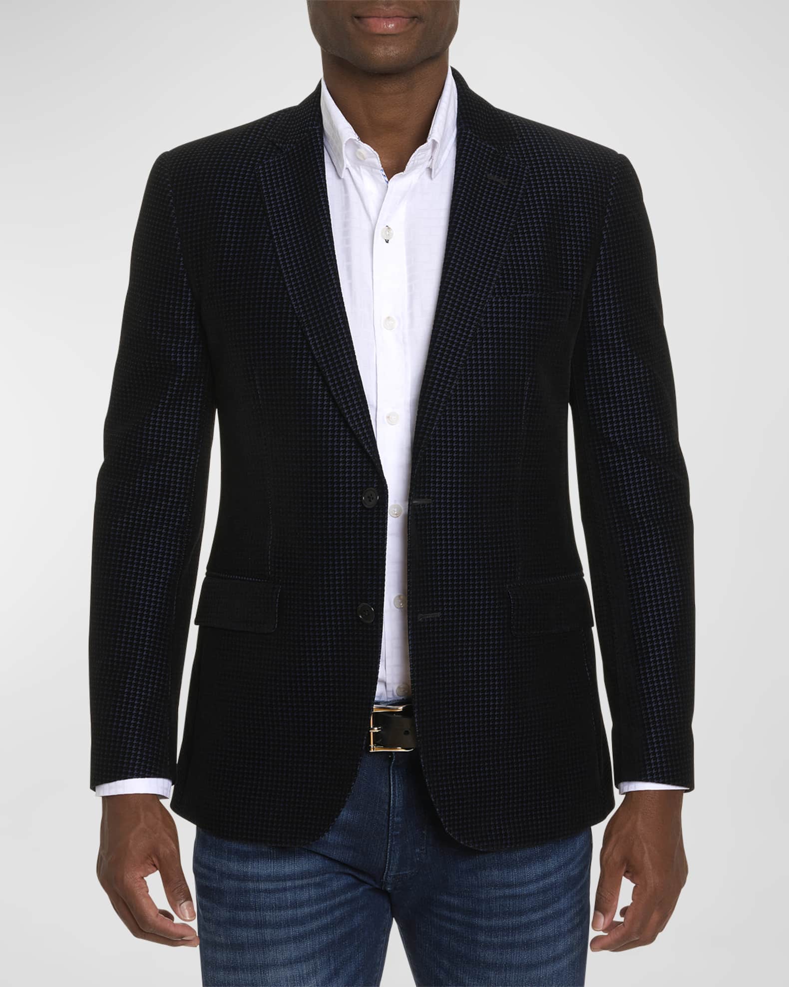 Robert Graham Men's Chianti Houndstooth Velvet Sport Coat | Neiman Marcus