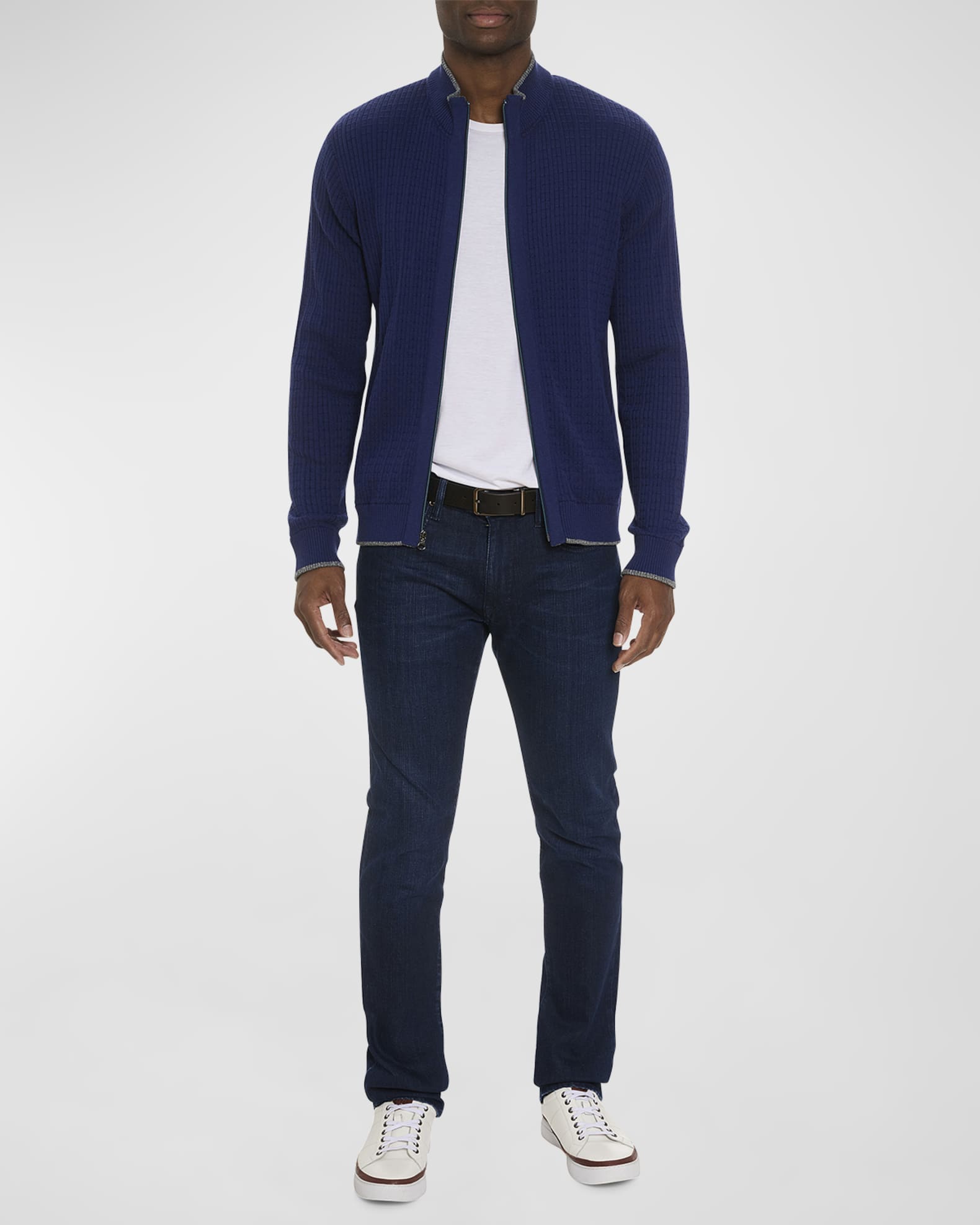 Robert Graham Men's Taranto Full-Zip Knit Sweater | Neiman Marcus