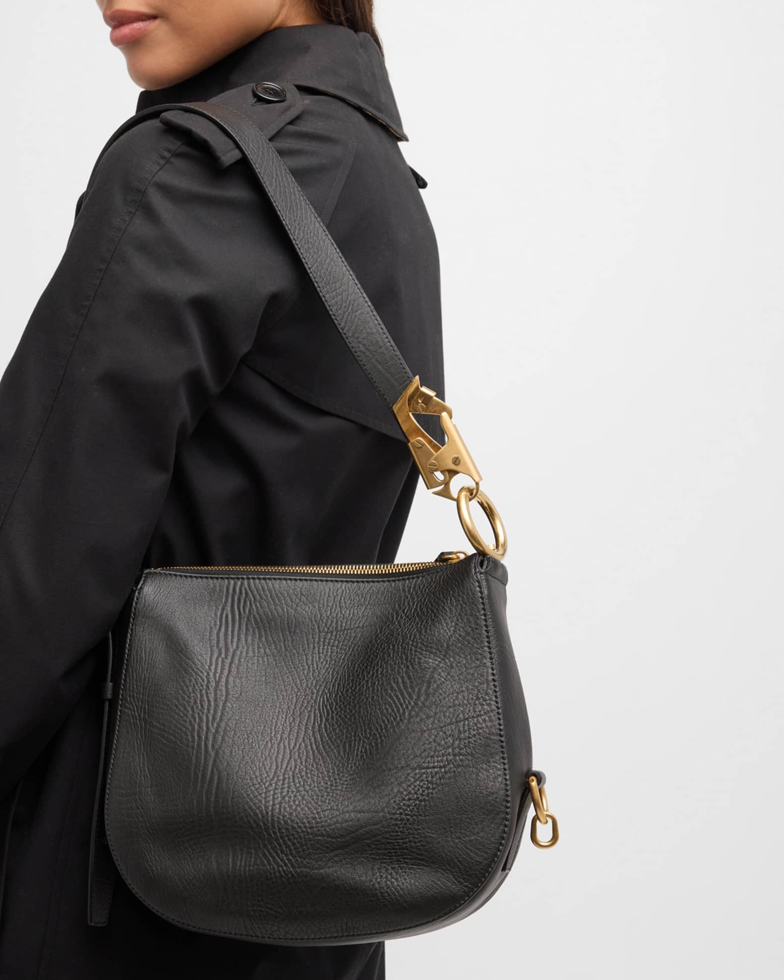 Burberry Knight Small Zip Shoulder Bag | Neiman Marcus