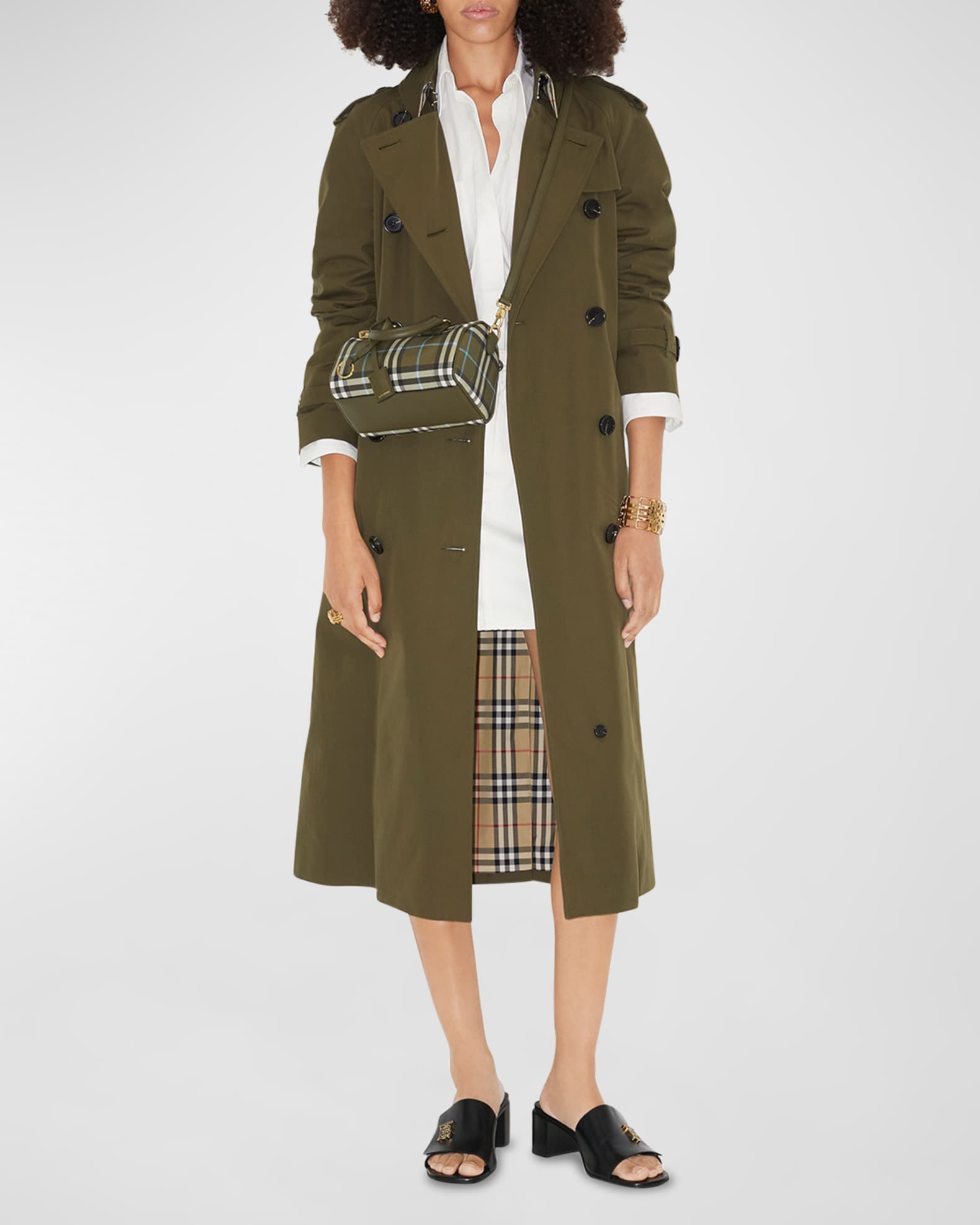 Burberry Check Bowling Top-Handle Ba | Neiman Marcus