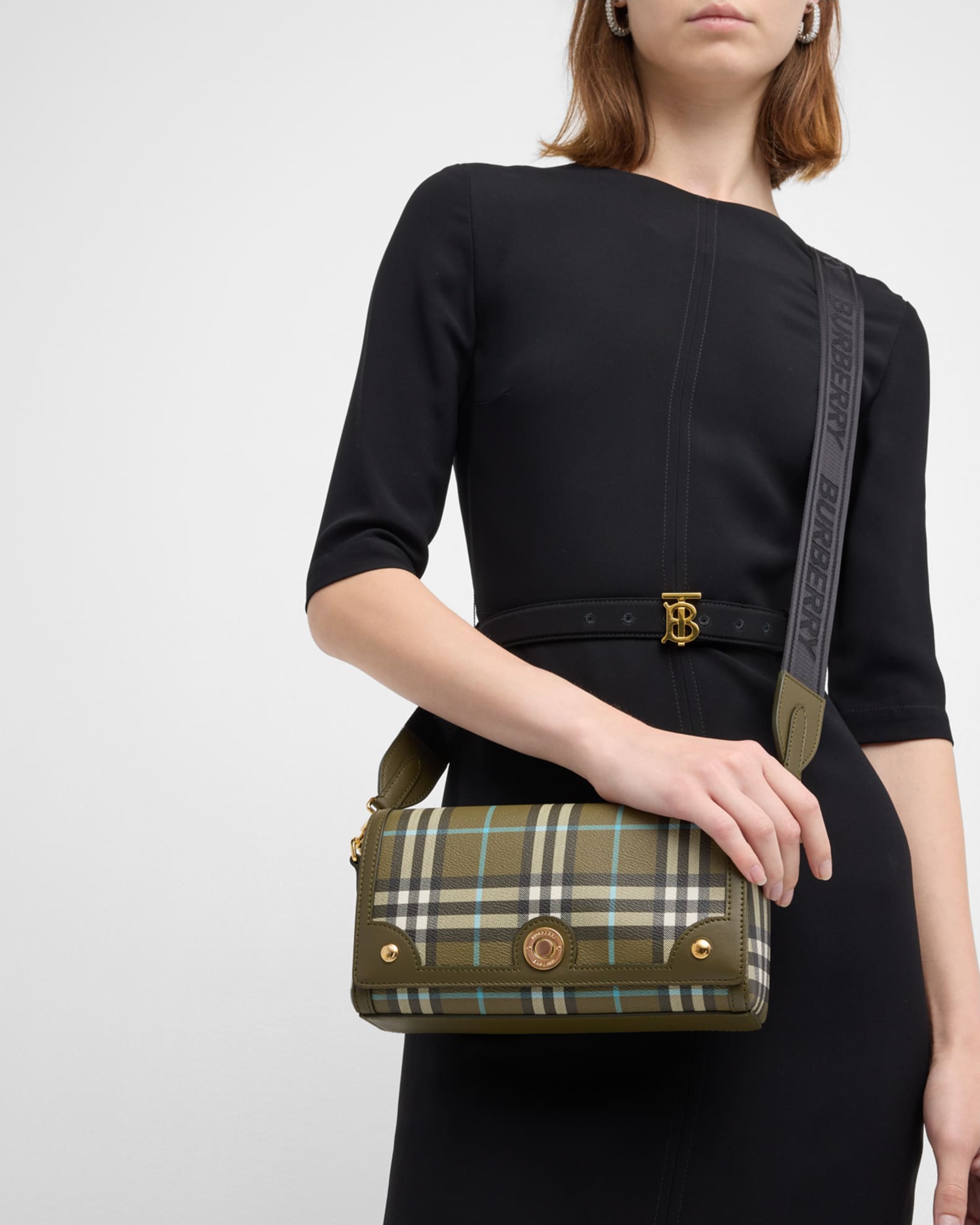 Burberry Note Small Check Crossbody Bag | Neiman Marcus