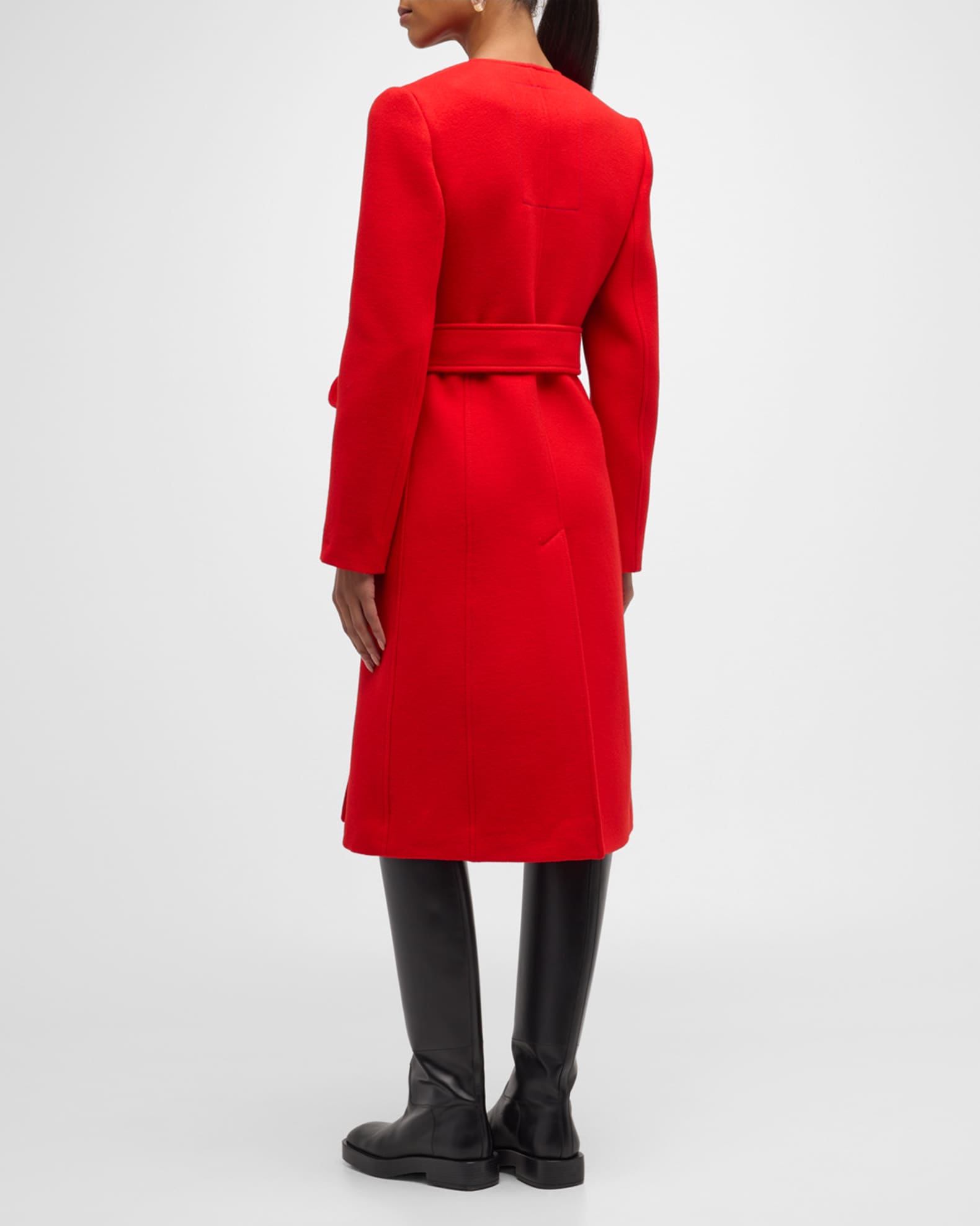 Burberry Merino Wool Belted Overcoat | Neiman Marcus