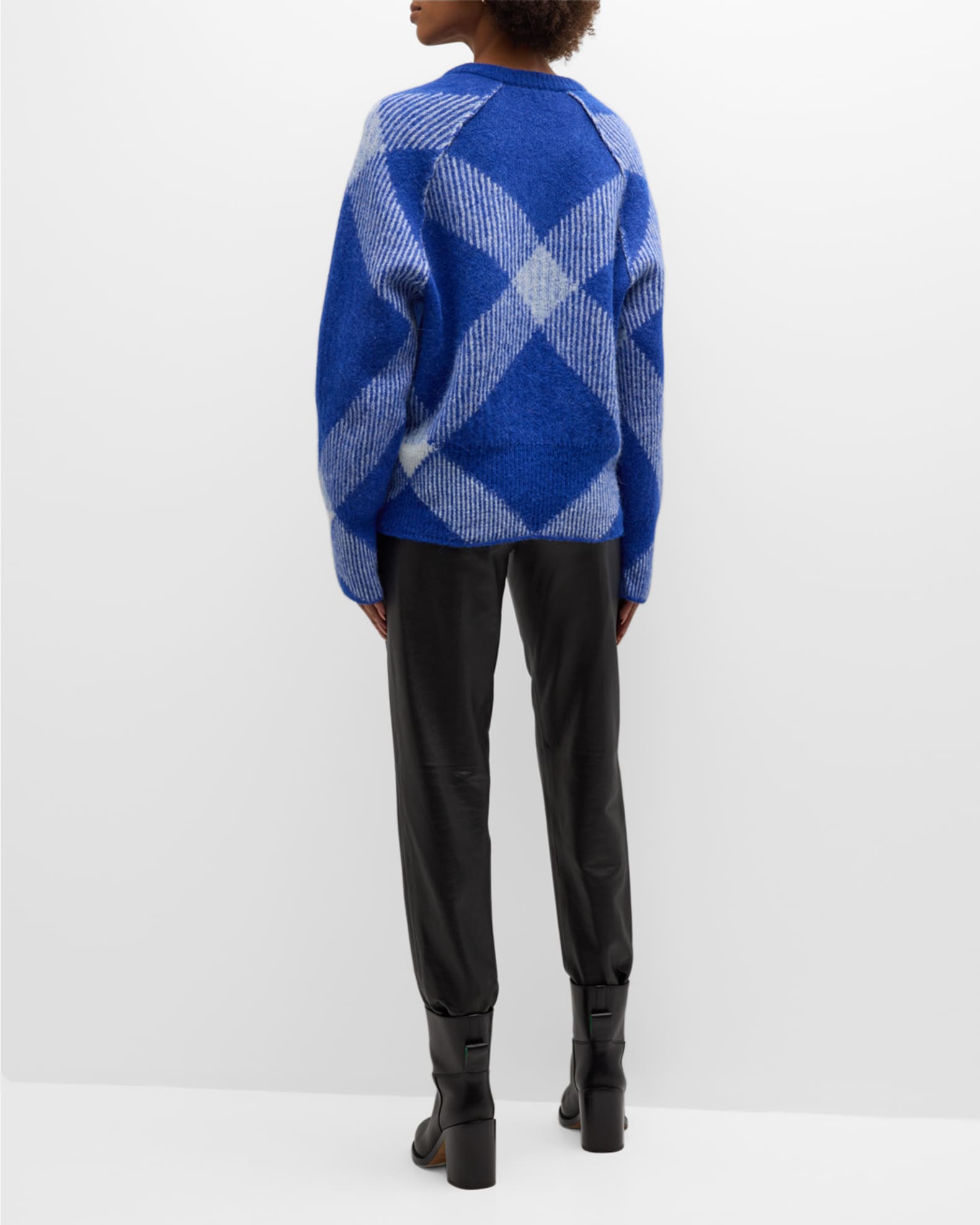 Burberry Check Wool Sweater with Safety Pins | Neiman Marcus