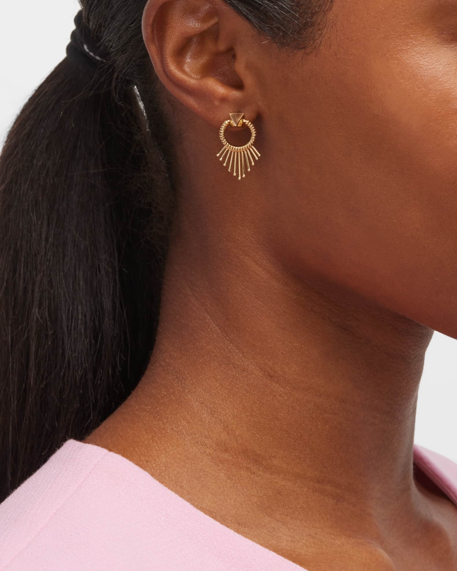 Peruffo 18K Yellow Gold Slide Mini Shield Earring | Neiman Marcus