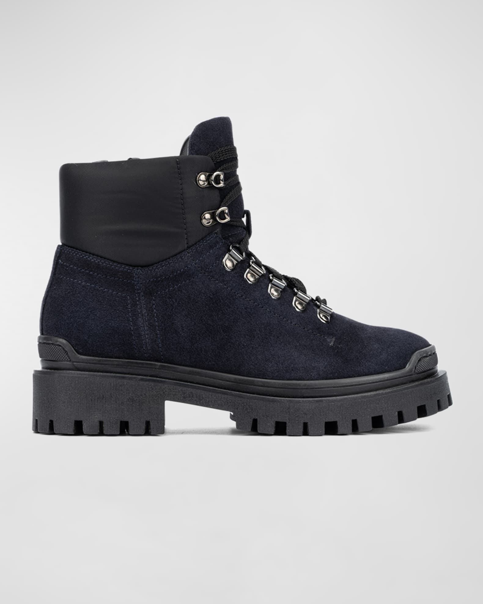 Aquatalia Cynthia Suede Nylon Lace-Up Hiker Boots | Neiman Marcus