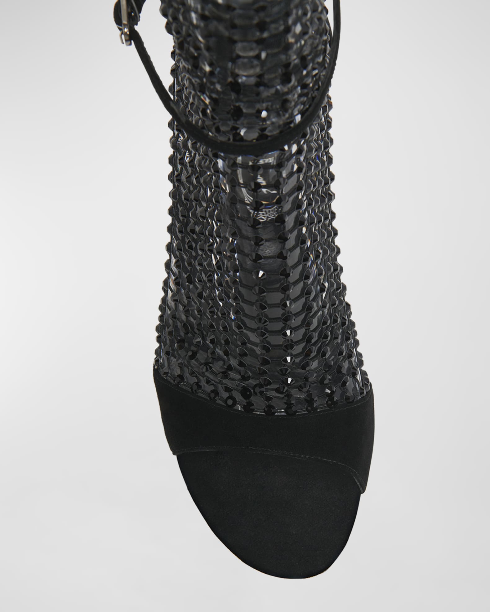 Rene Caovilla Galaxia Crystal Net Block-Heel Sandals | Neiman Marcus