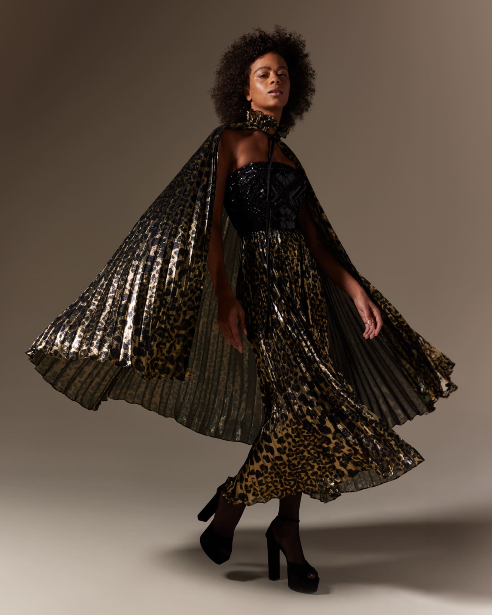 Pleated Metallic Leopard-Print Collection | Neiman Marcus