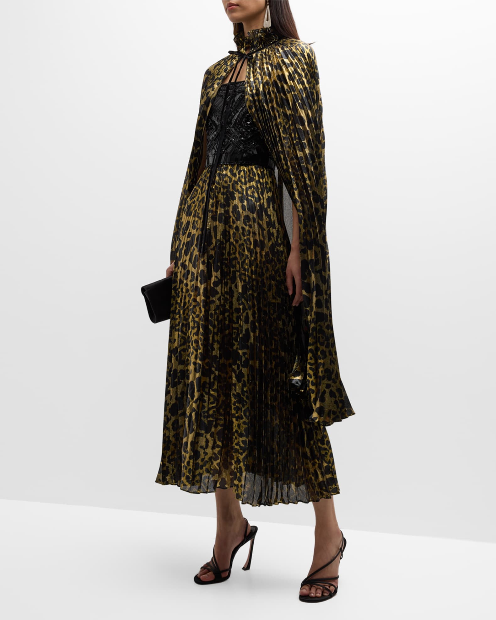 Pleated Metallic Leopard-Print Collection | Neiman Marcus