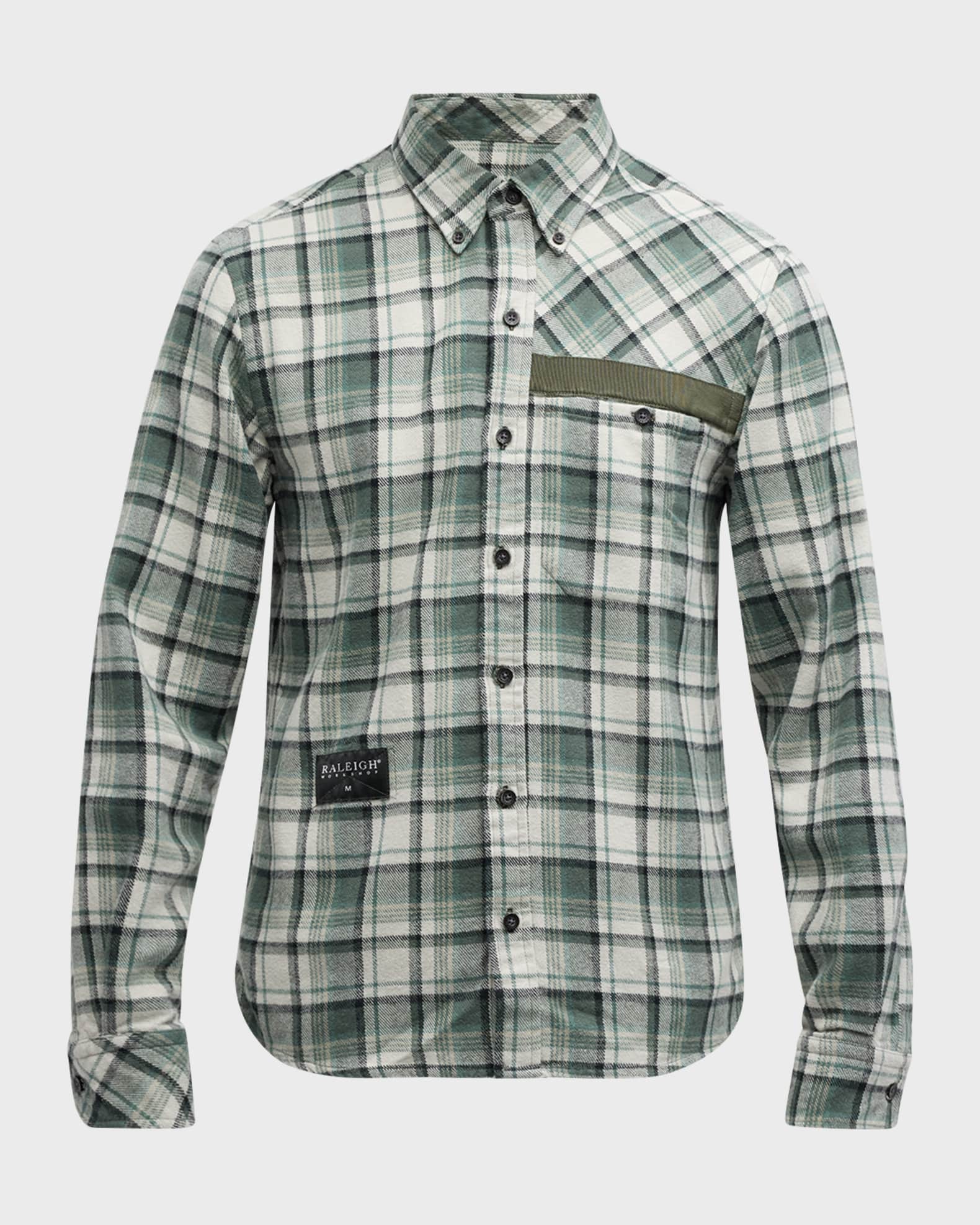 Raleigh Workshop Men's Oxford Plaid Flannel Sport Shirt | Neiman Marcus