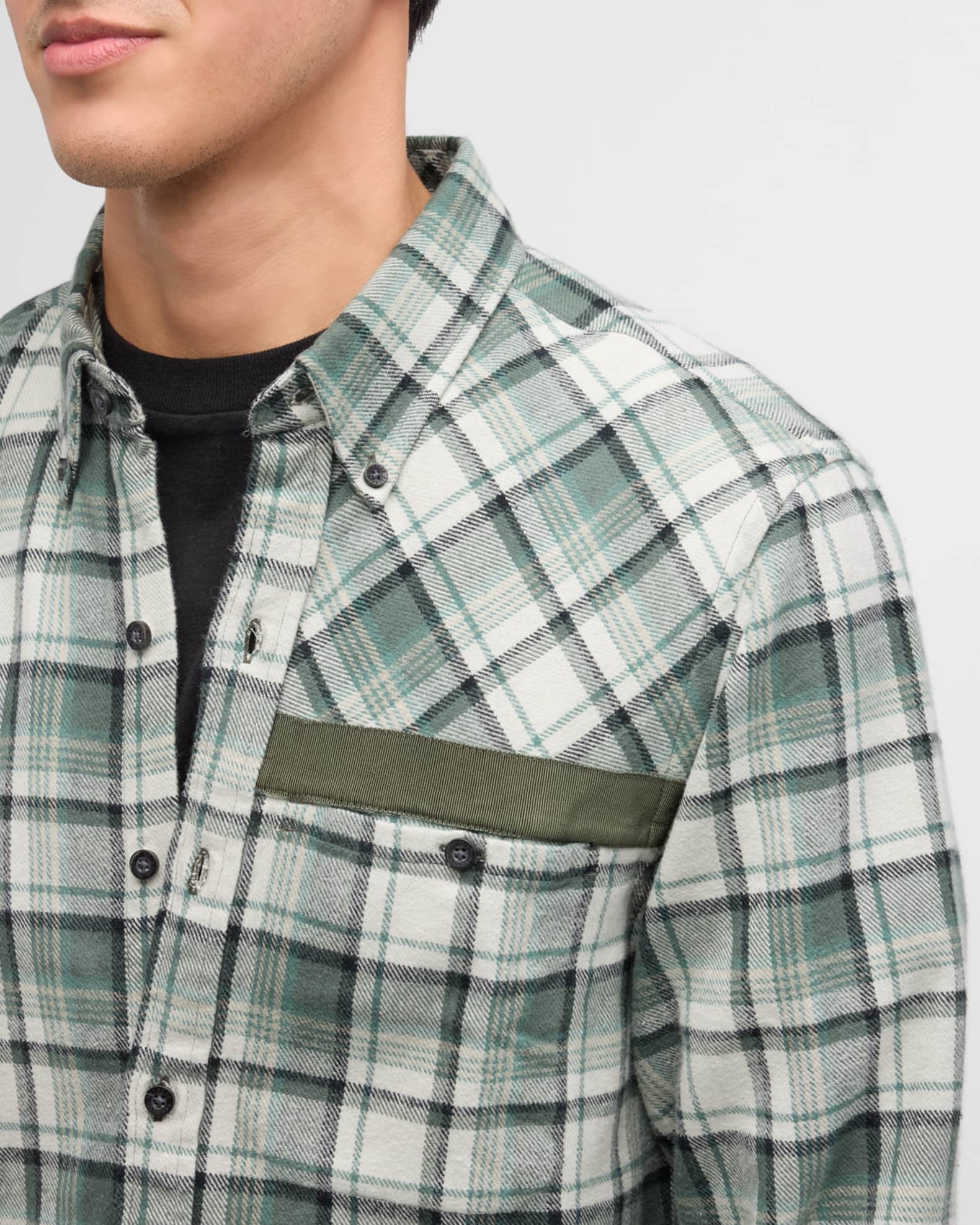Raleigh Workshop Men's Oxford Plaid Flannel Sport Shirt | Neiman Marcus
