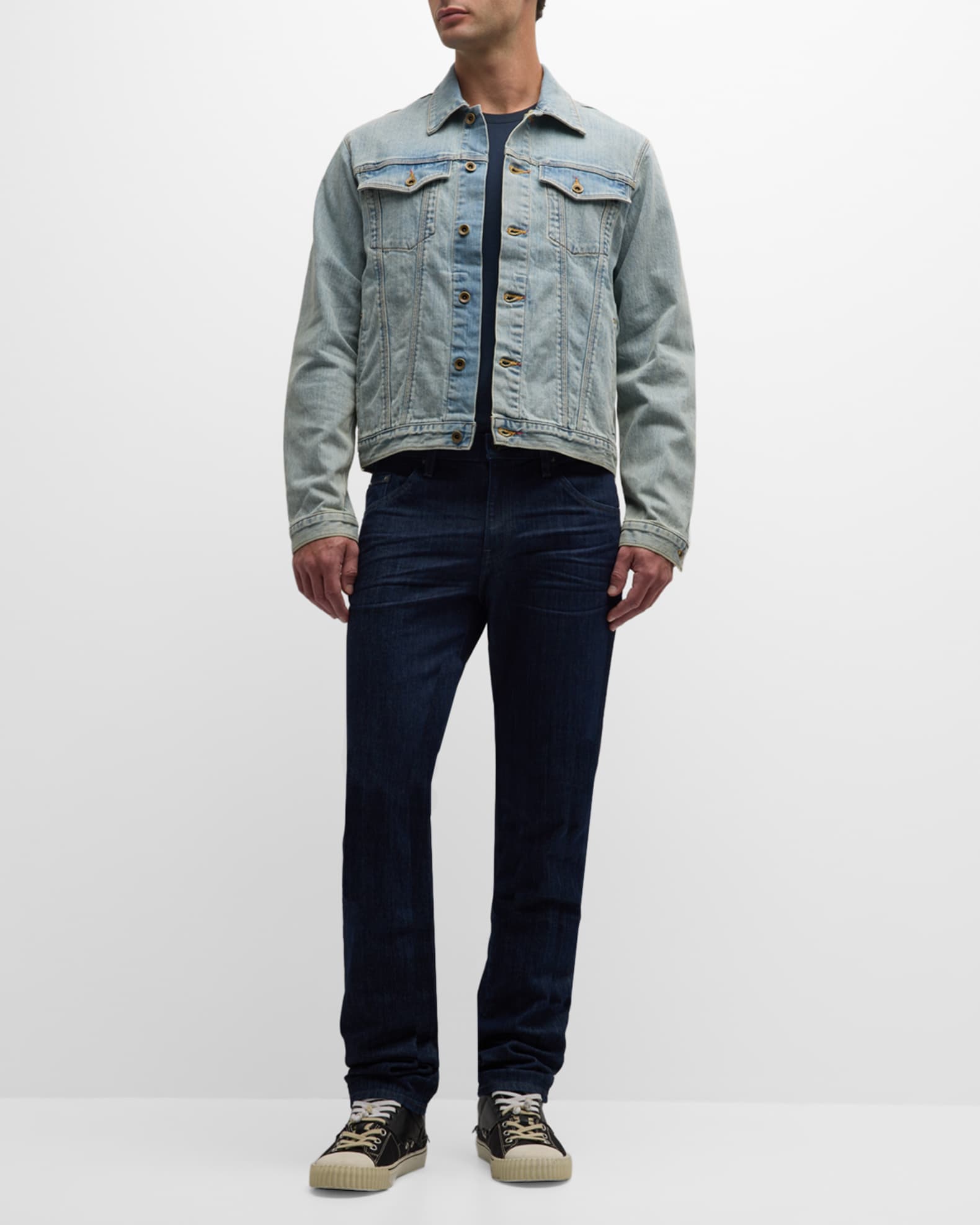 Raleigh Workshop Men's Light-Wash Denim Jacket | Neiman Marcus