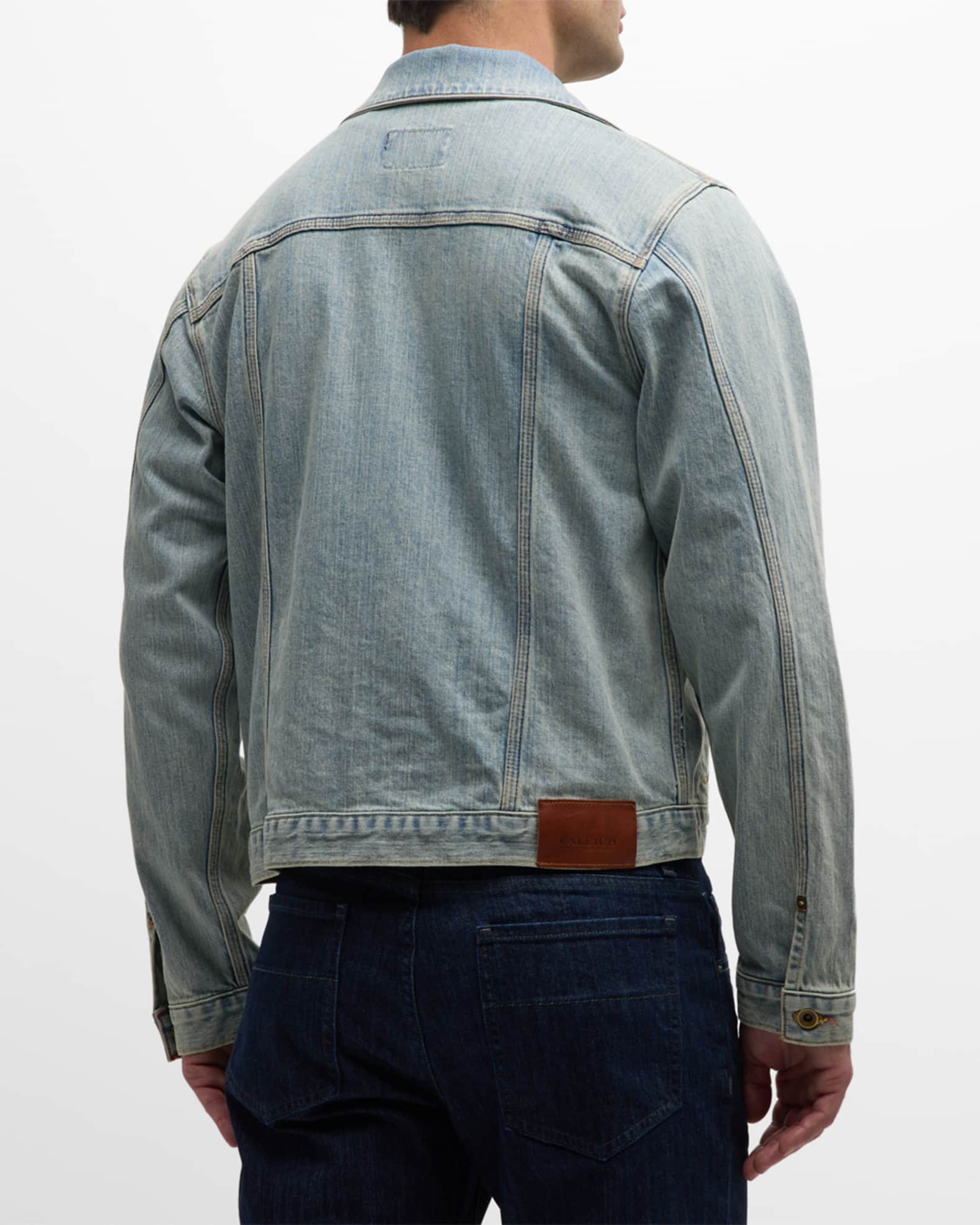 Raleigh Workshop Men's Light-Wash Denim Jacket | Neiman Marcus