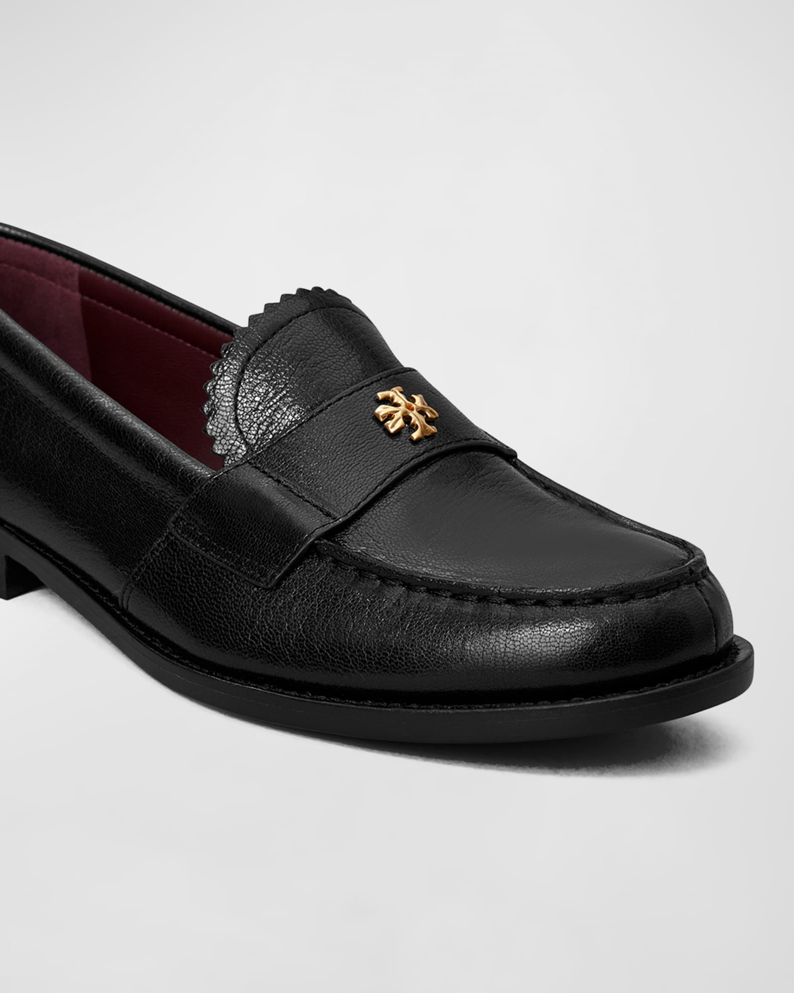 Tory Burch Perri Leather Mini Medallion Loafers | Neiman Marcus