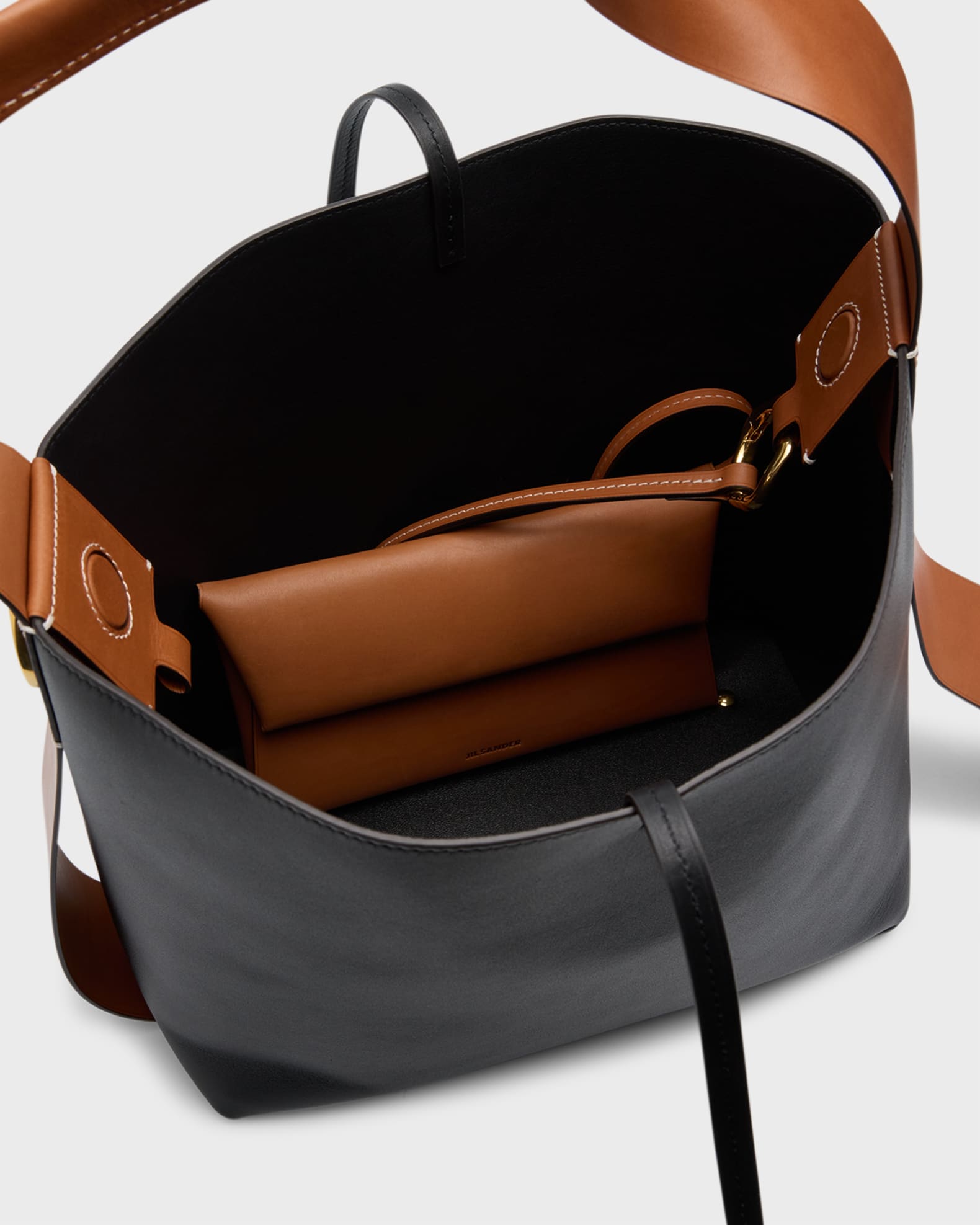 Jil Sander Small Twisted Leather Top-Handle Bag | Neiman Marcus
