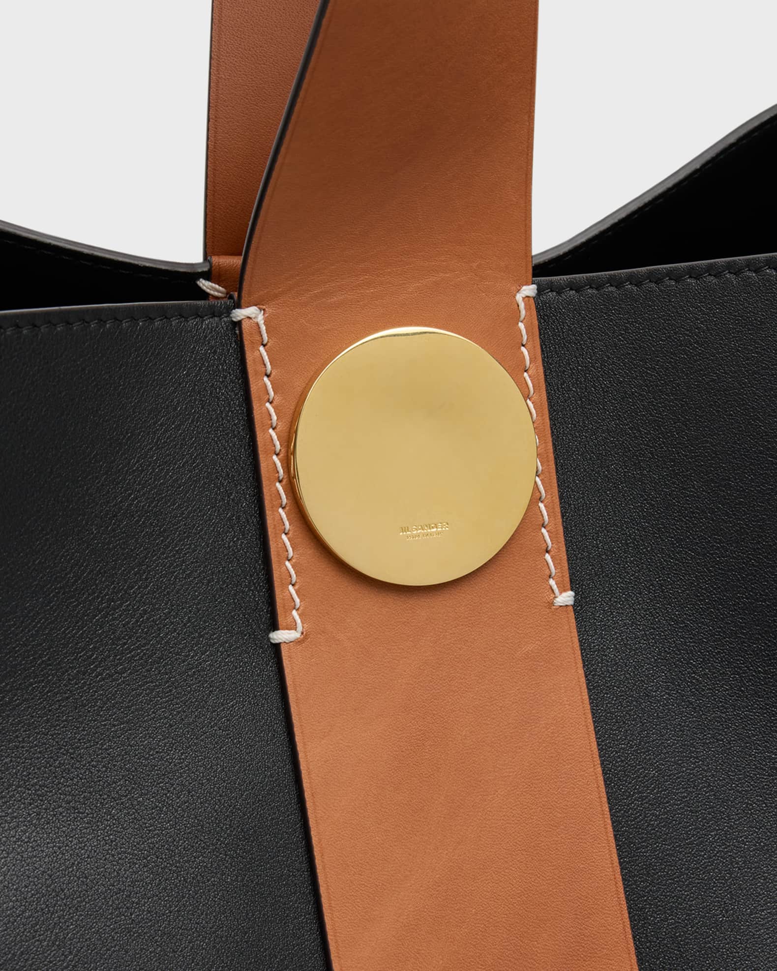 Jil Sander Small Twisted Leather Top-Handle Bag | Neiman Marcus