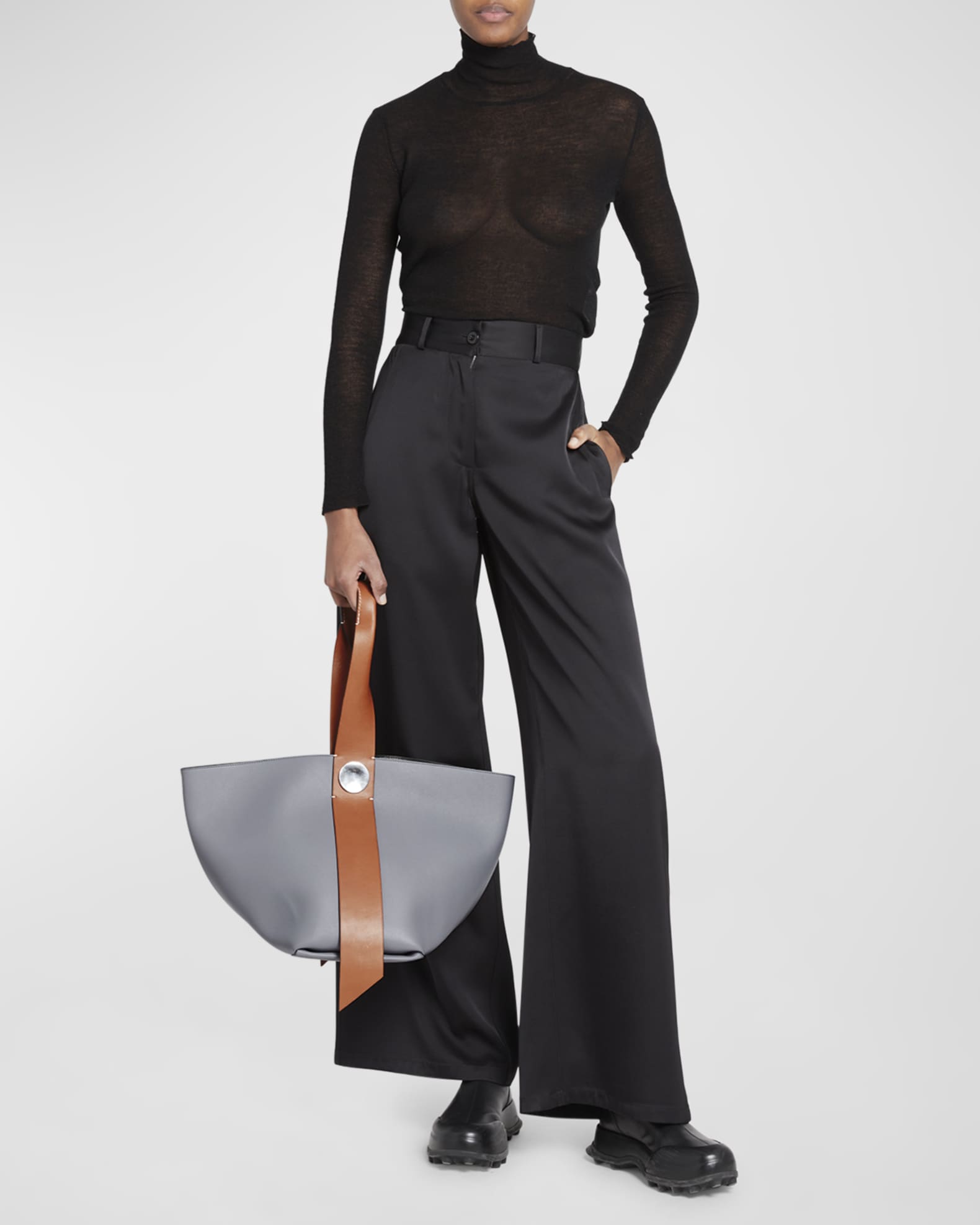 Jil Sander Twisted Medium Leather Hobo Bag | Neiman Marcus