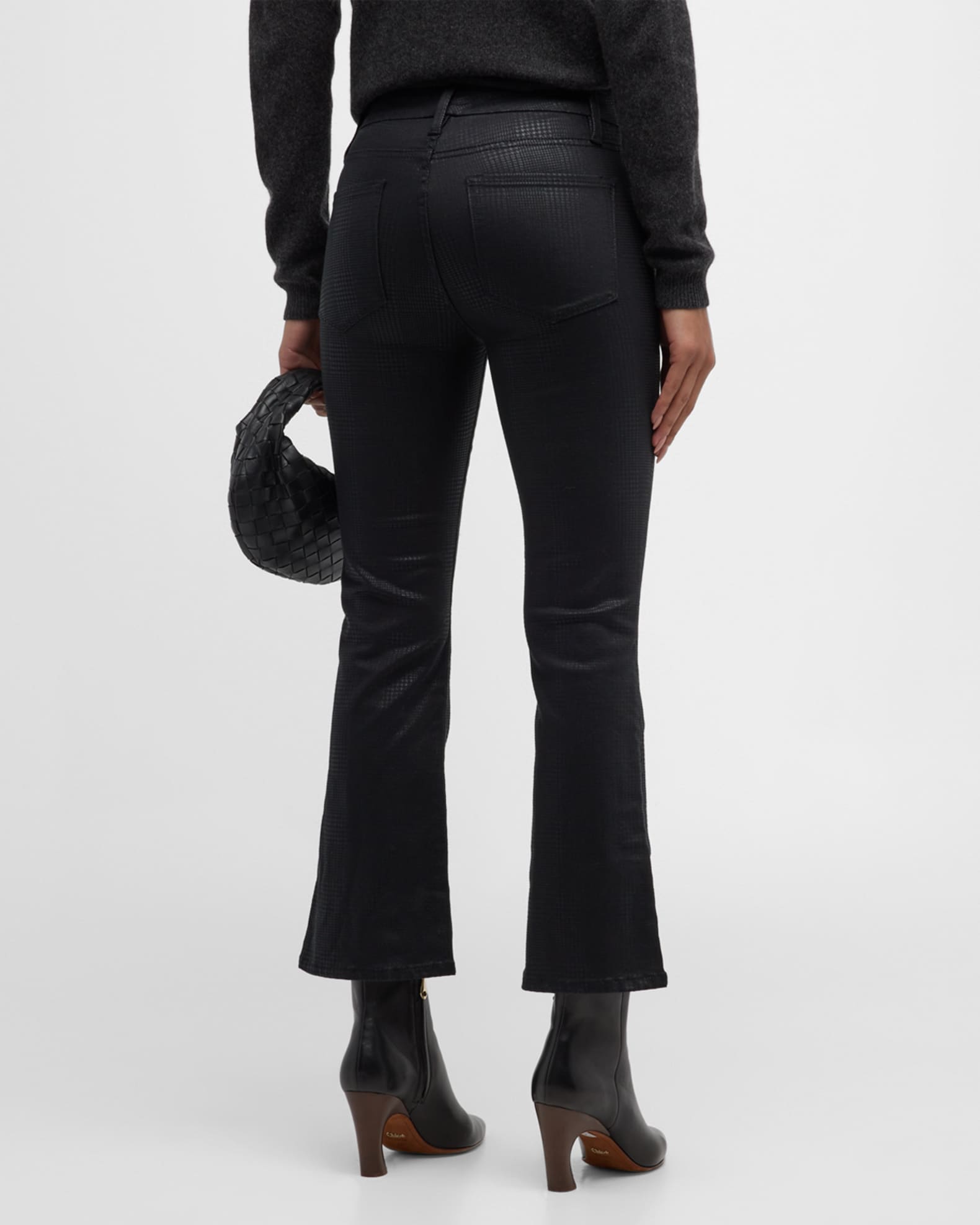 FRAME Le Crop Mini Boot Coated Jeans | Neiman Marcus