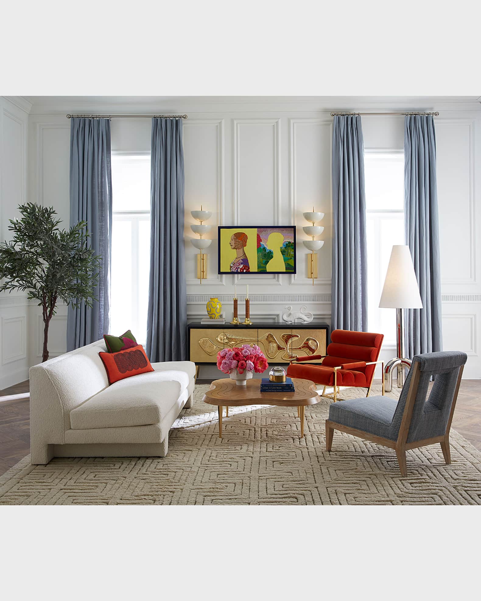 Jonathan Adler Renaissance Landscape Beaded Wall Art | Neiman Marcus