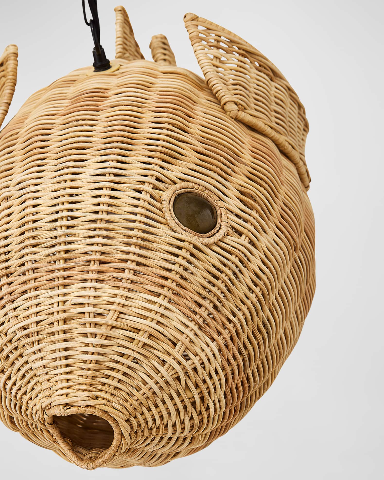 Jonathan Adler Wicker Blowfish Small Pendant, 24" | Neiman Marcus