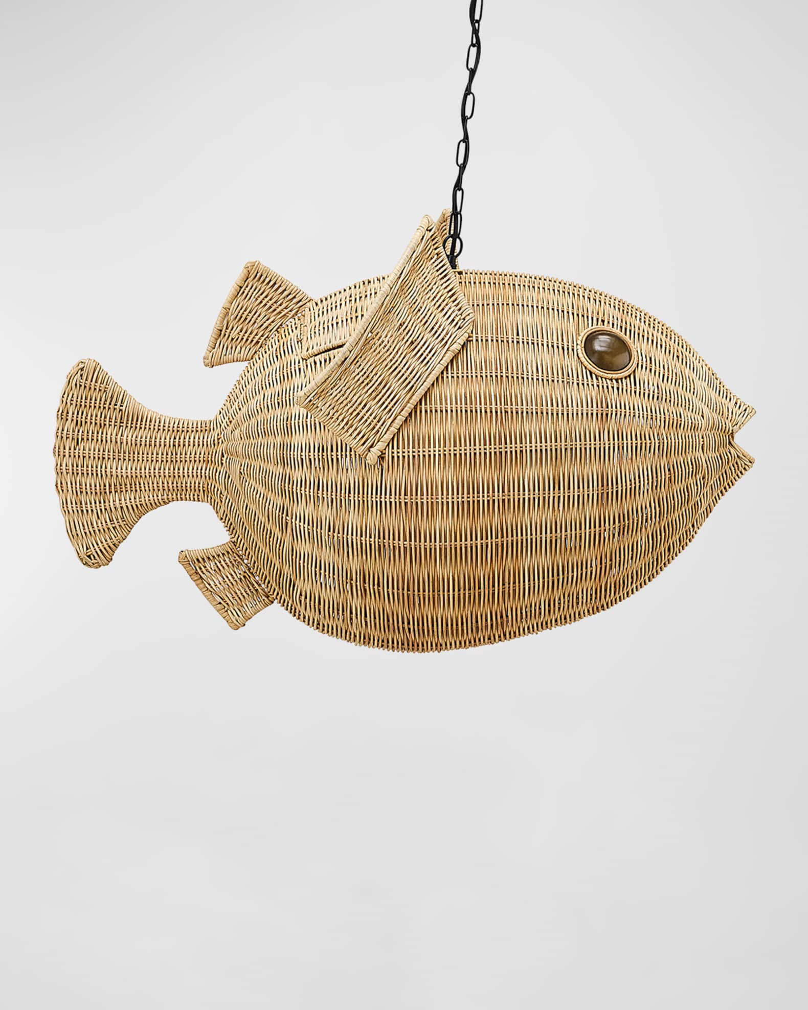 Jonathan Adler Wicker Blowfish Medium Pendant, 36" | Neiman Marcus