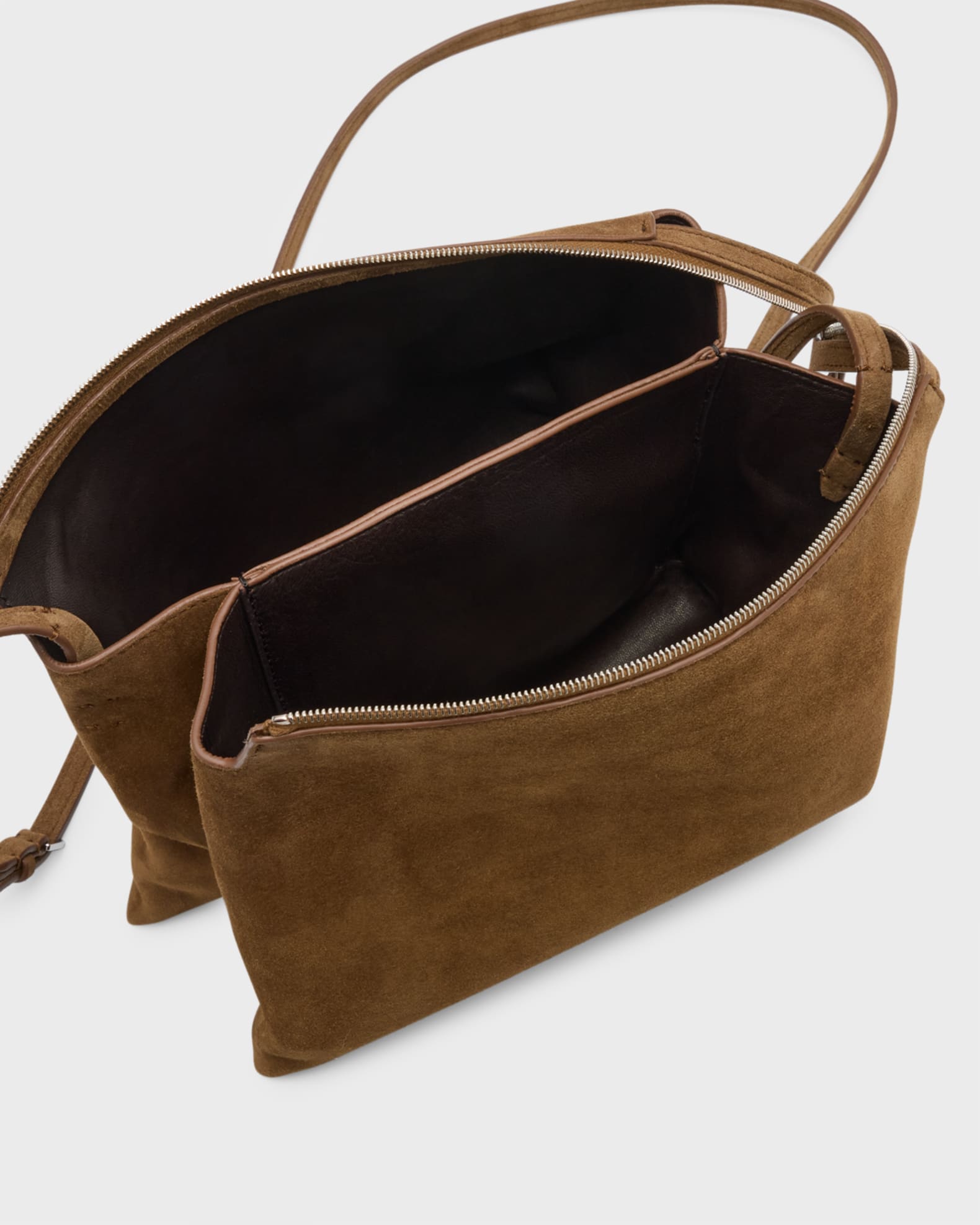 THE ROW Nu Twin Crossbody Bag in Suede | Neiman Marcus