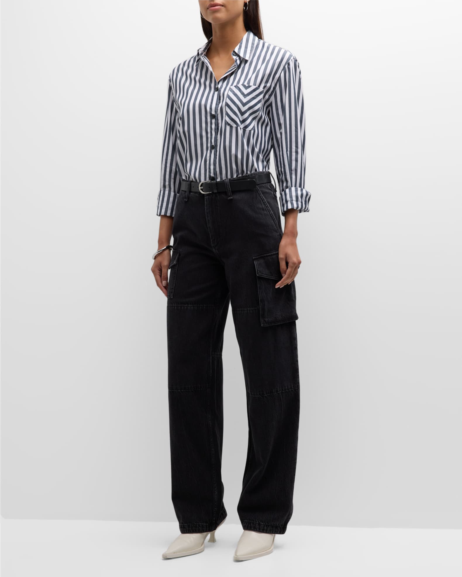 Rag & Bone Featherweight Nora Mid-Rise Cargo Jeans | Neiman Marcus
