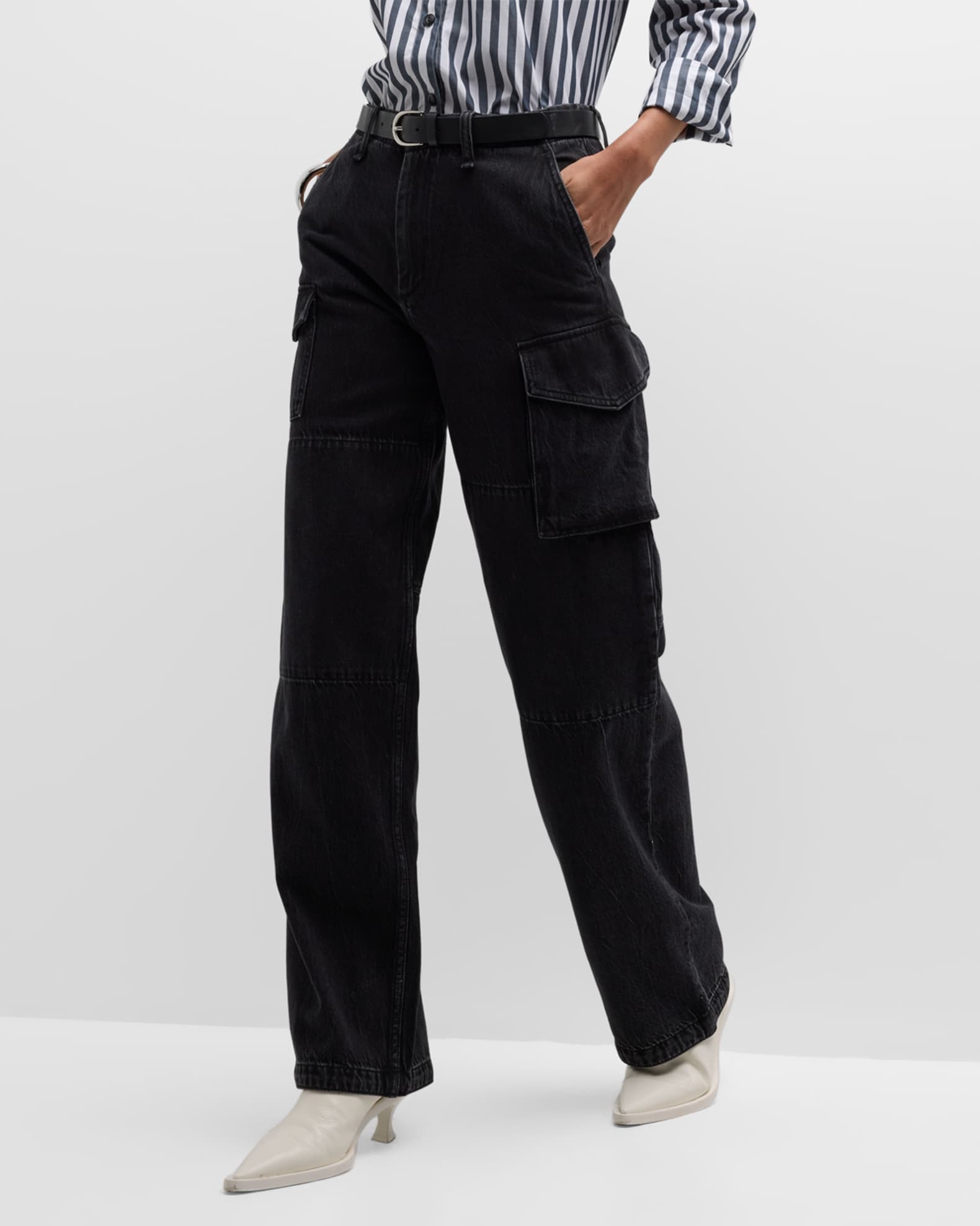 Rag & Bone Featherweight Nora Mid-Rise Cargo Jeans | Neiman Marcus
