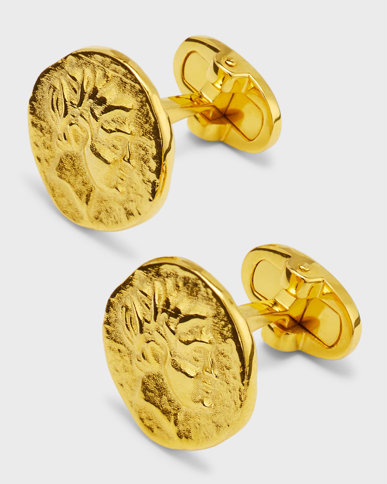 Jan Leslie Men's 18K Gold Vermeil Coin Cufflinks | Neiman Marcus