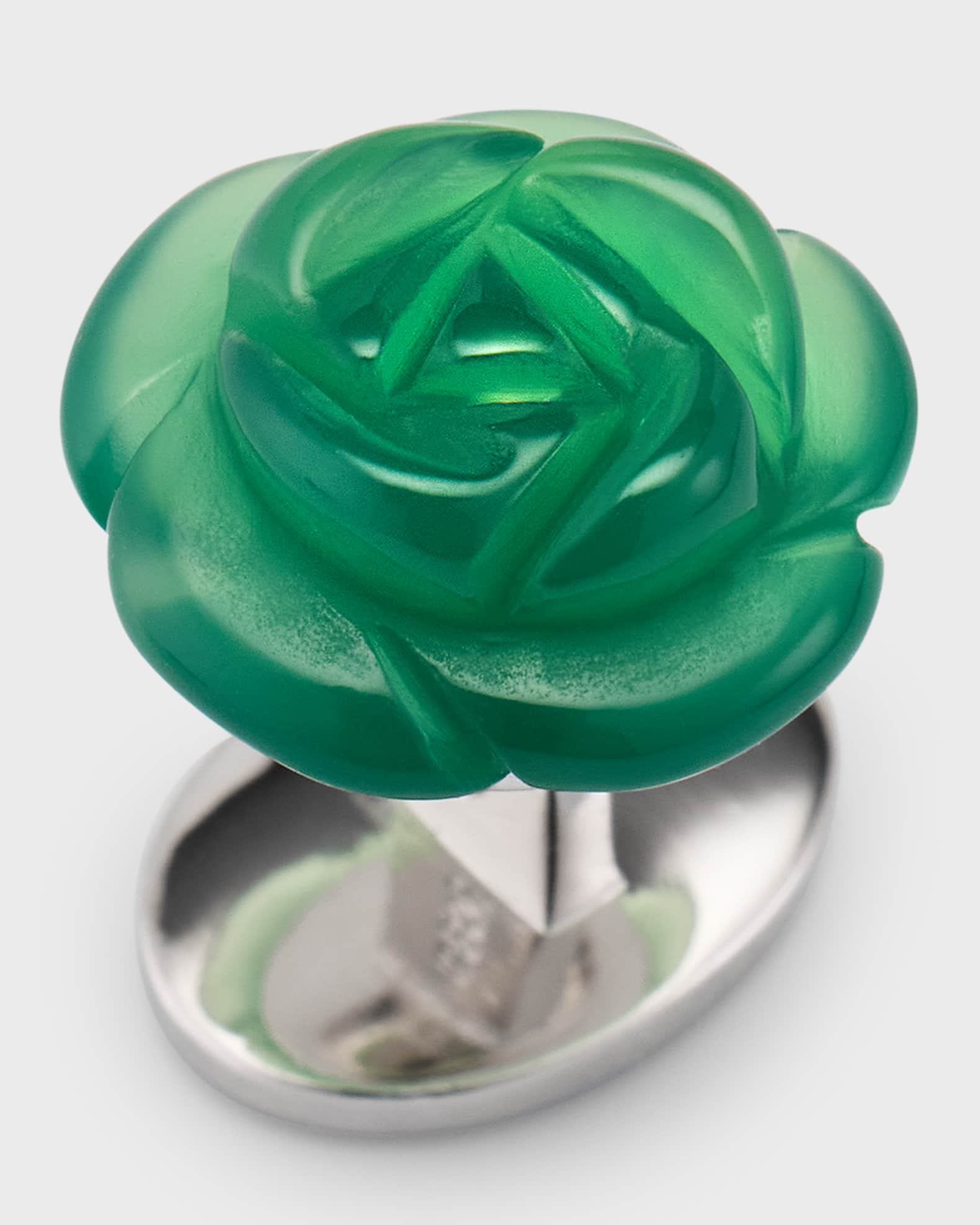Jan Leslie Men's Carved Green Onyx Rose Shirt Studs | Neiman Marcus