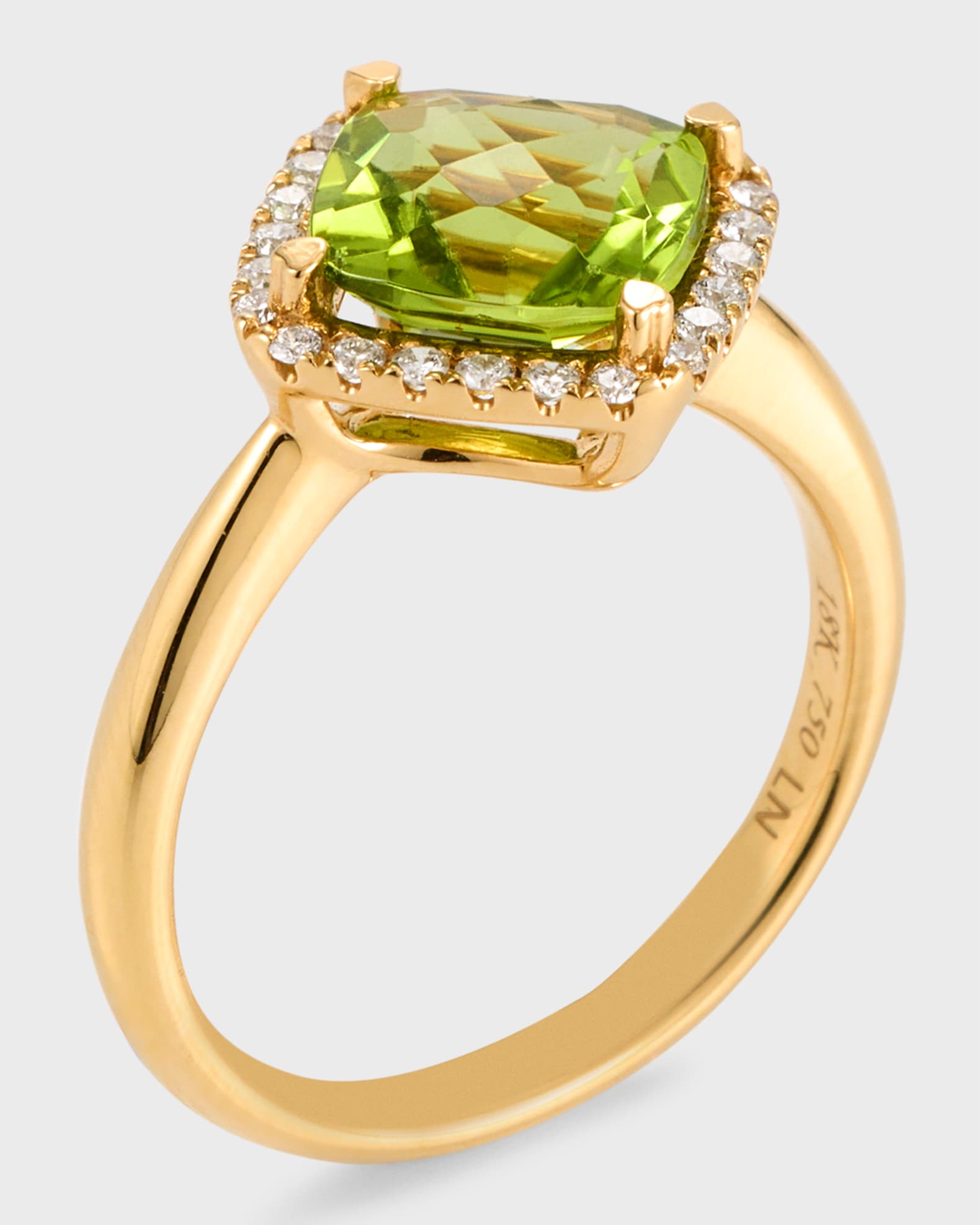 Lisa Nik Rocks 18K Yellow Gold Petite Cushion Cut Pink Tourmaline and ...