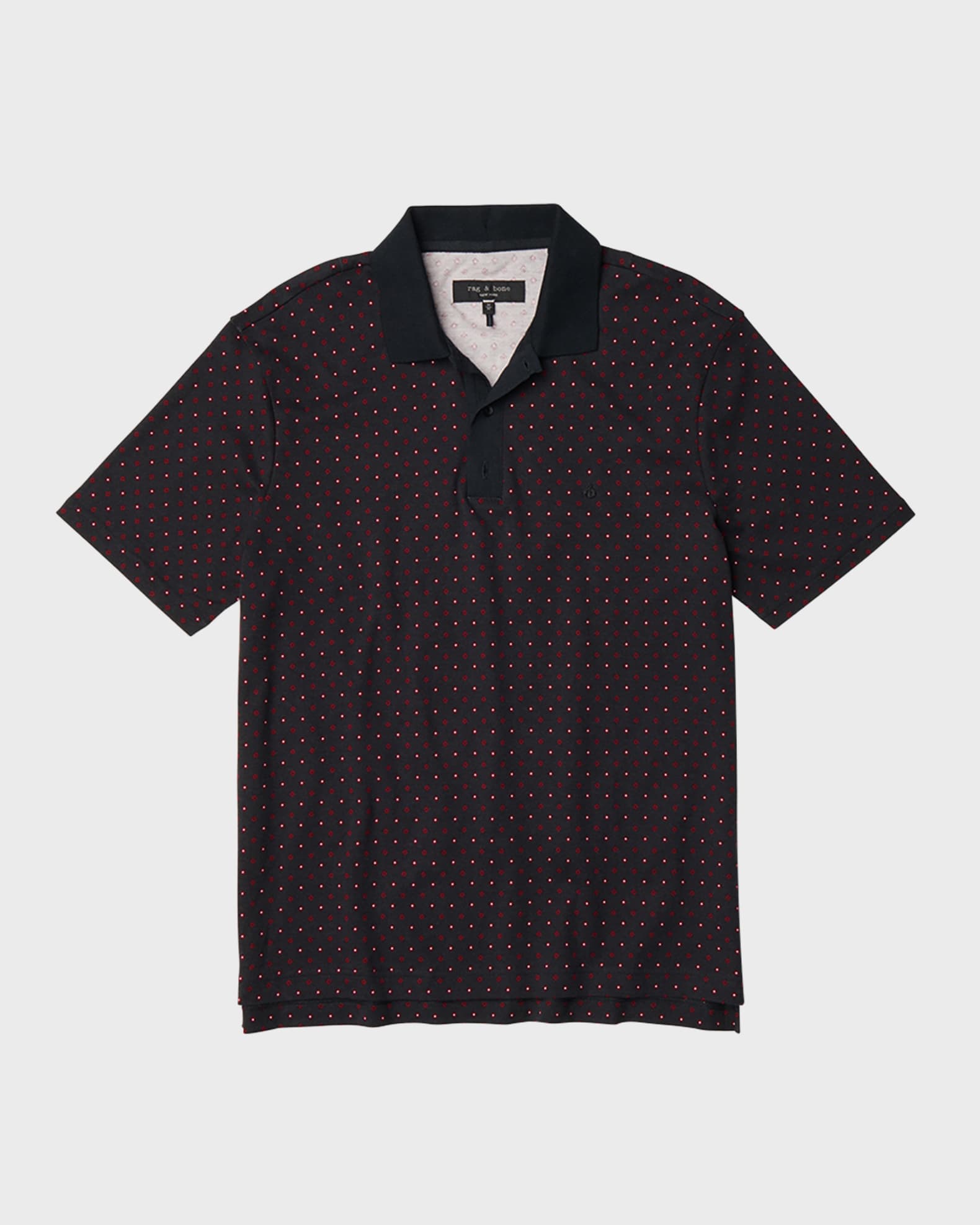 Rag & Bone Men's Geometric Interlock Polo Shirt | Neiman Marcus