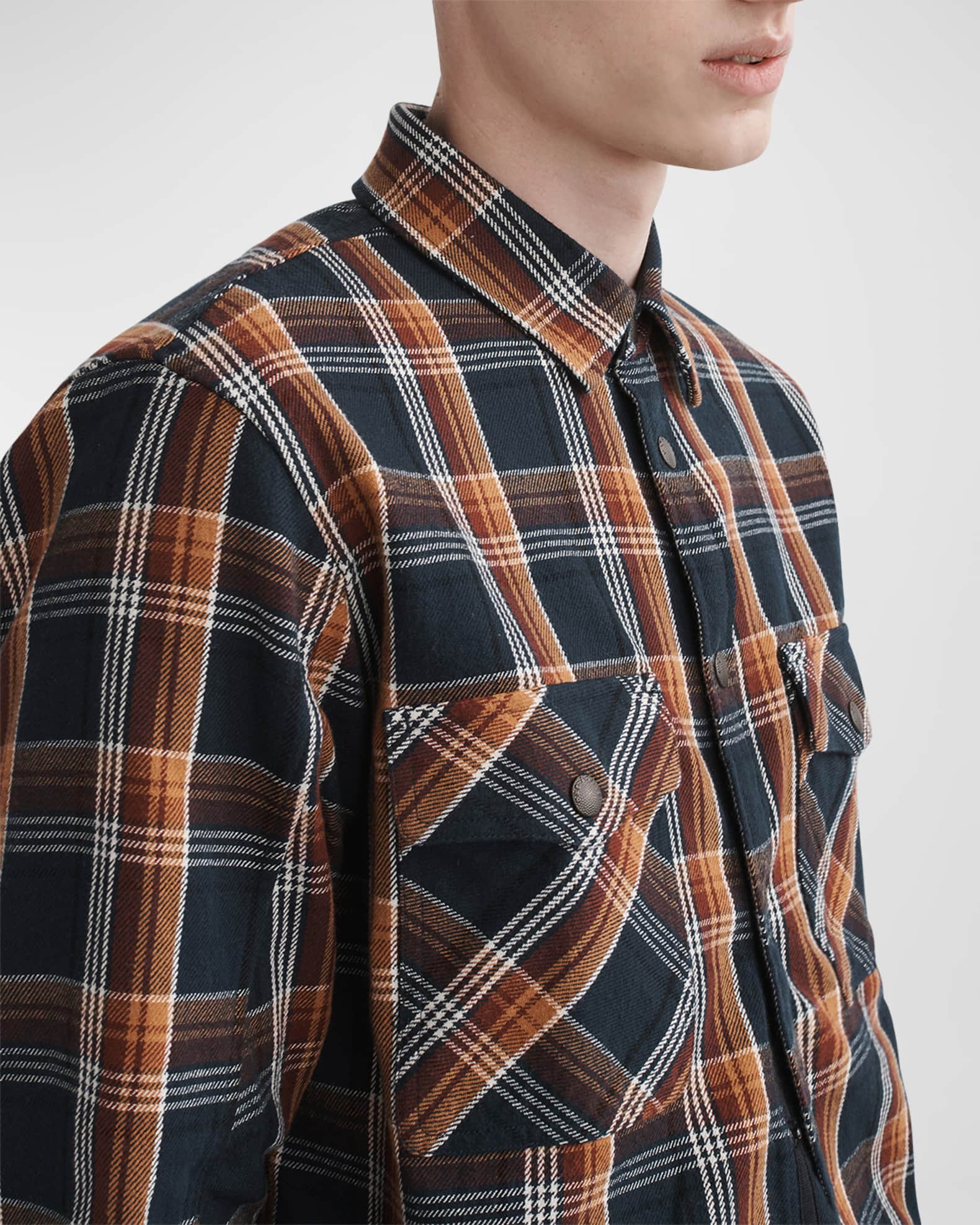 Rag & Bone Men's Jack Engineered Plaid Sport Shirt | Neiman Marcus