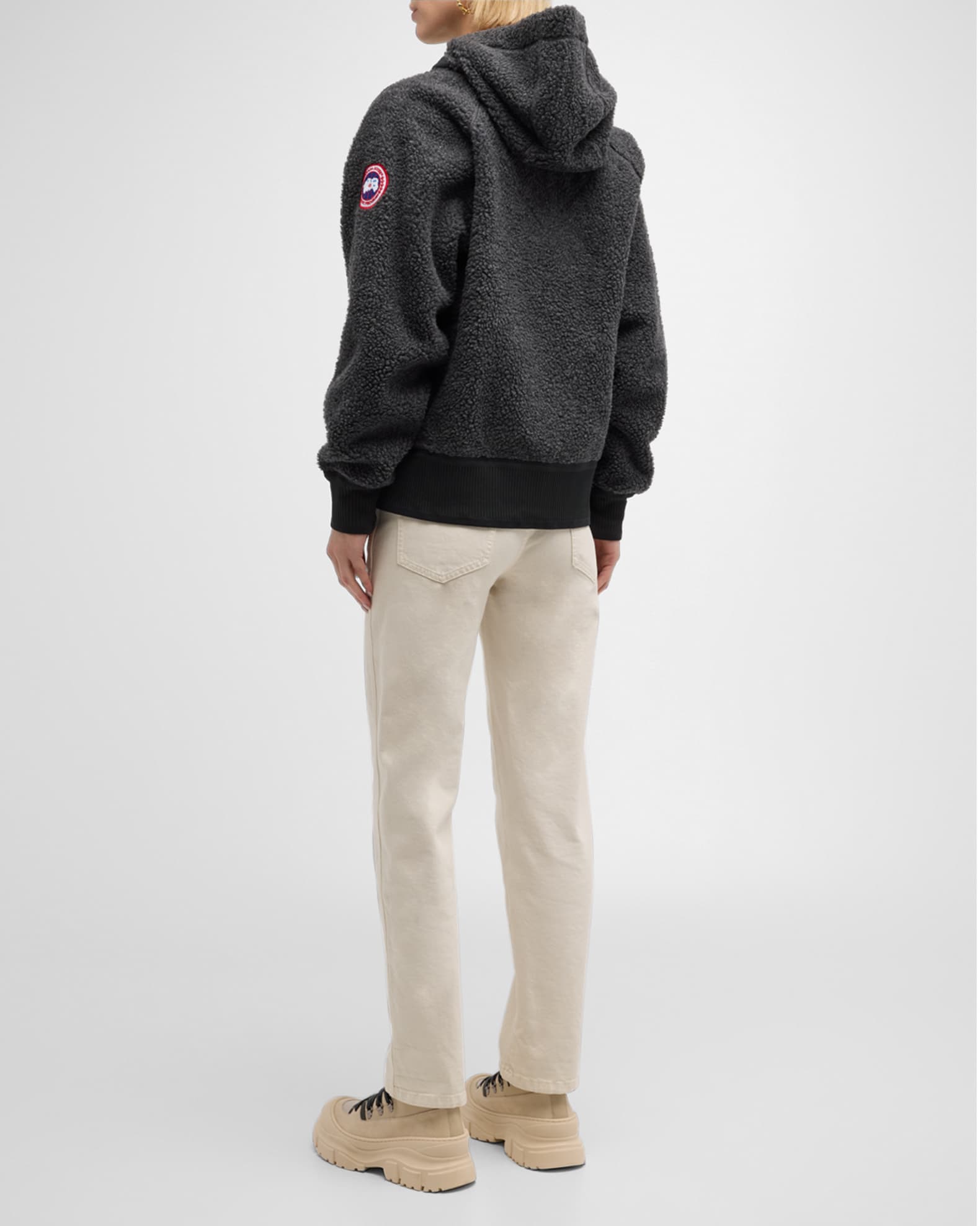 Canada Goose Simcoe Oversized Fleece Hoodie, Black | Neiman Marcus