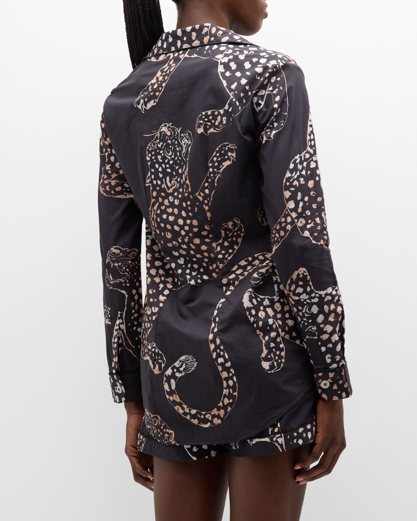 Desmond & Dempsey Animal-Print Cotton Pajama Set | Neiman Marcus