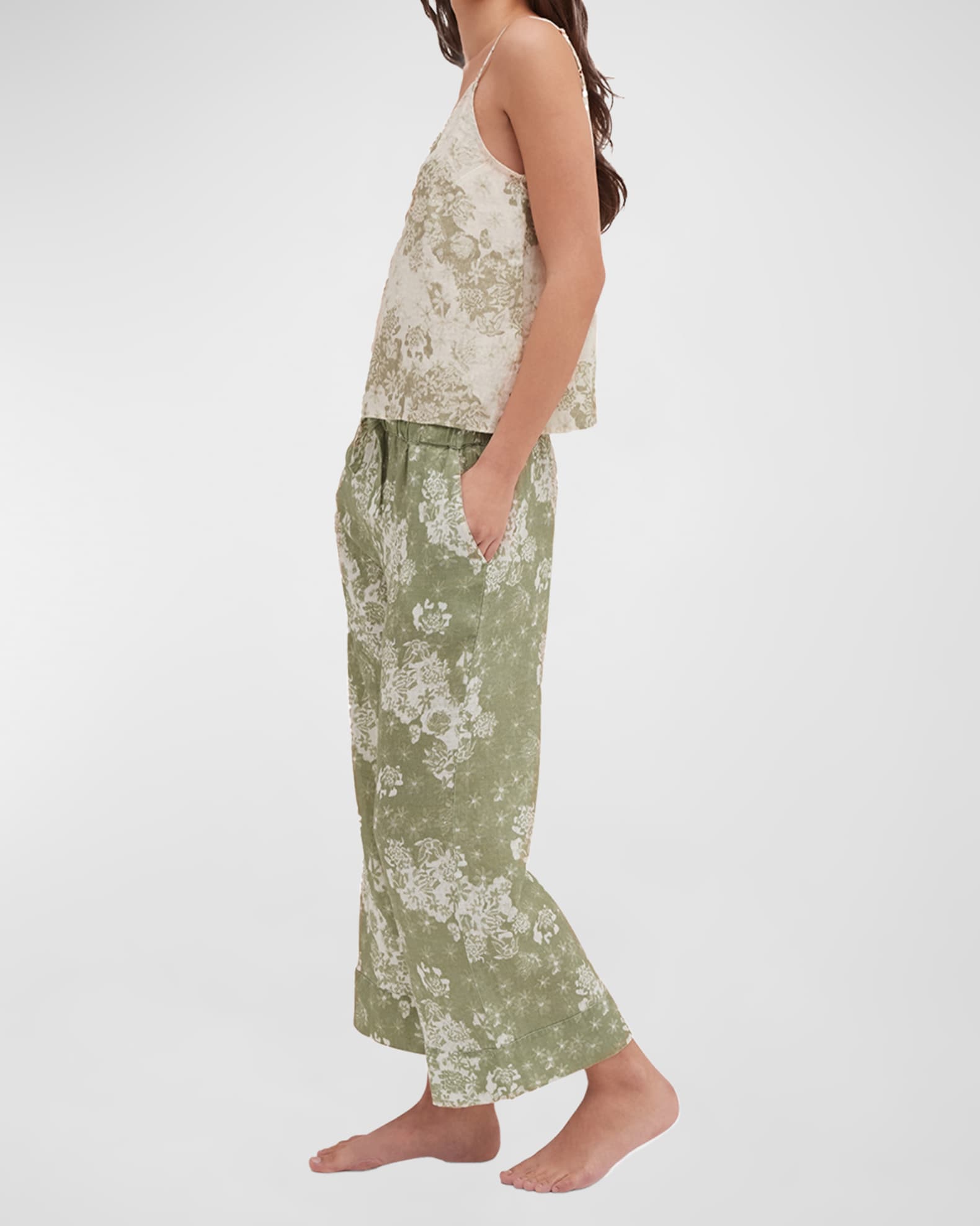 Desmond & Dempsey Floral Leopard-Print Cami & Pants Pajama Set | Neiman ...