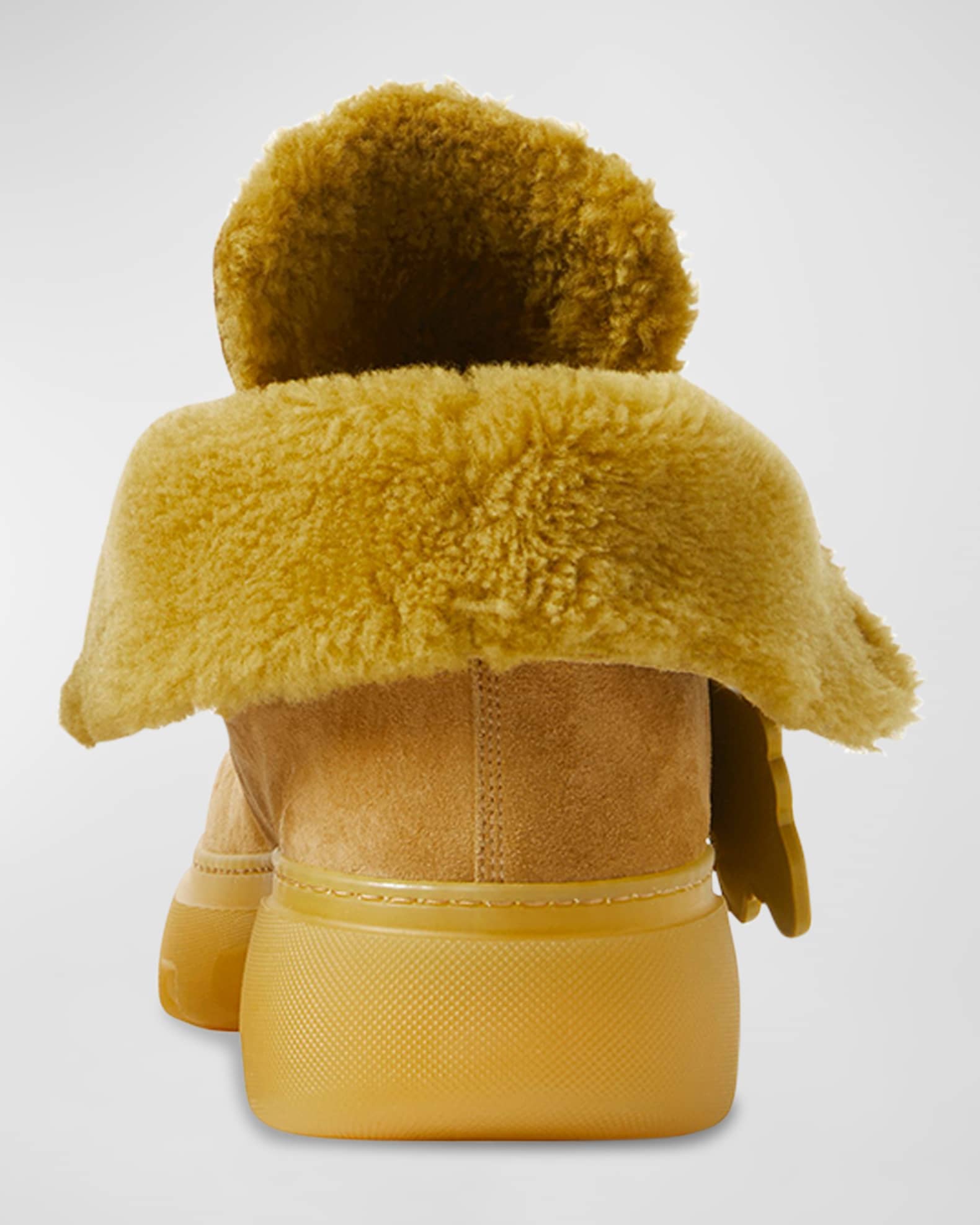 Burberry Creeper Suede & Shearling Booties | Neiman Marcus