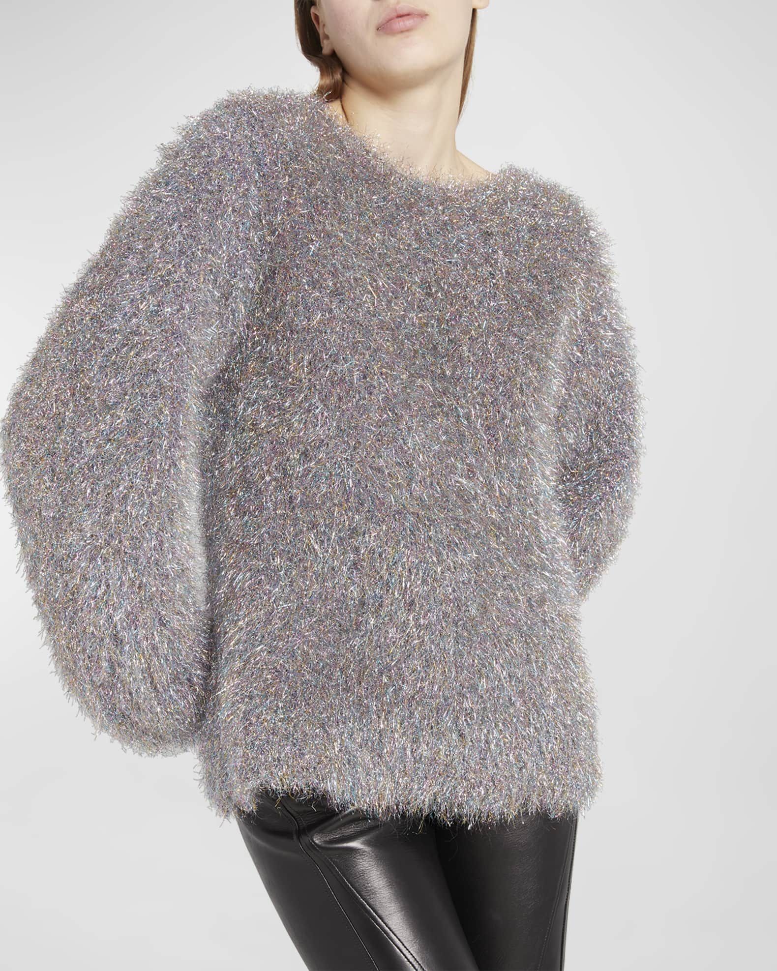 Jil Sander Metallic Mohair Sweater | Neiman Marcus