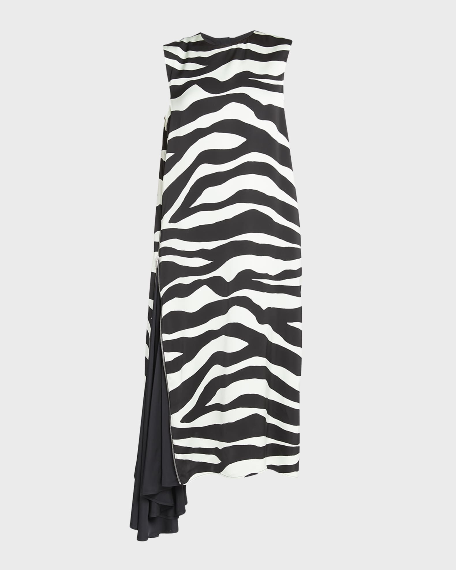 Jil Sander Zebra Print Midi Dress with Side Zip Detail | Neiman Marcus
