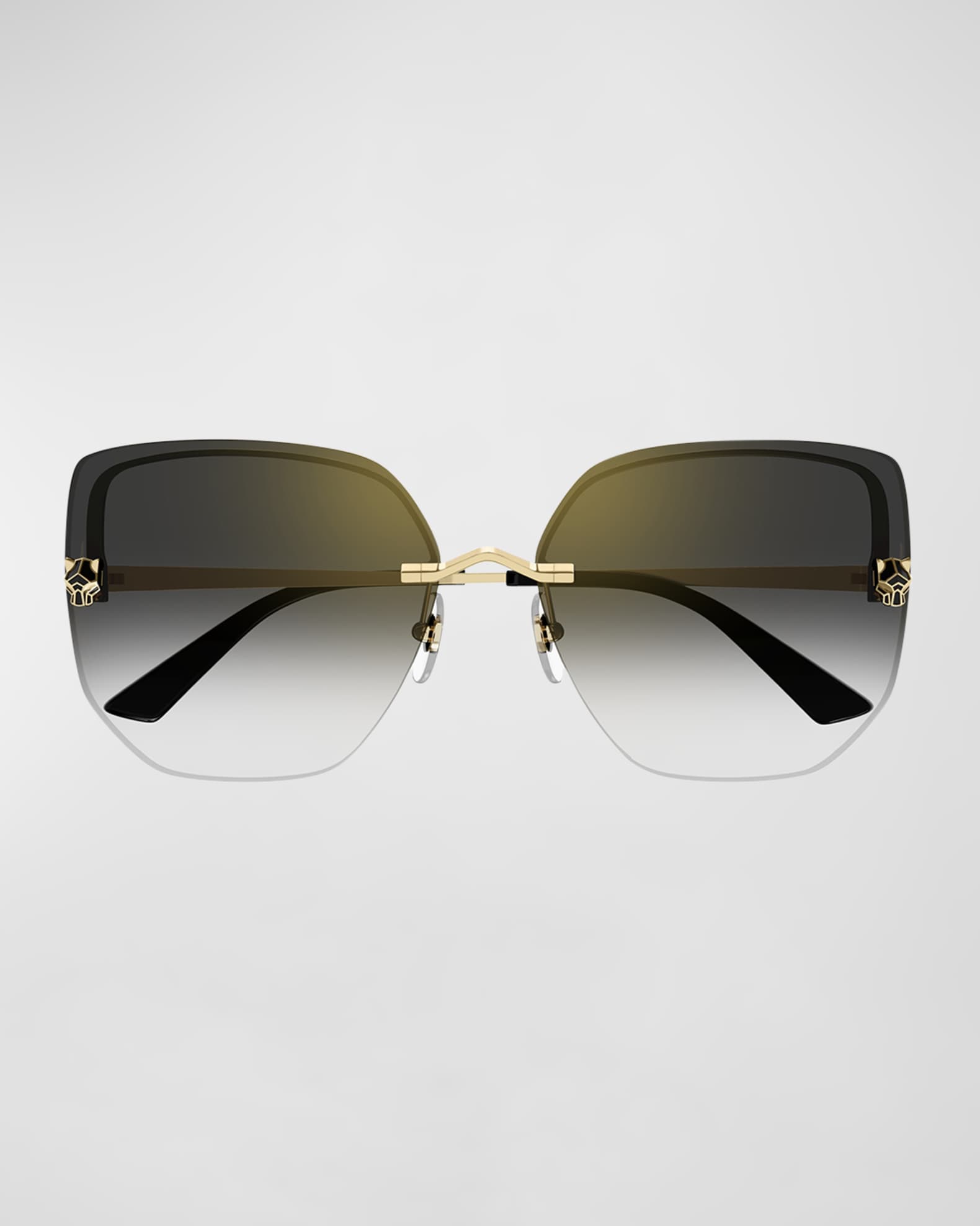 Cartier Panther Rimless Metal Alloy Butterfly Sunglasses | Neiman Marcus