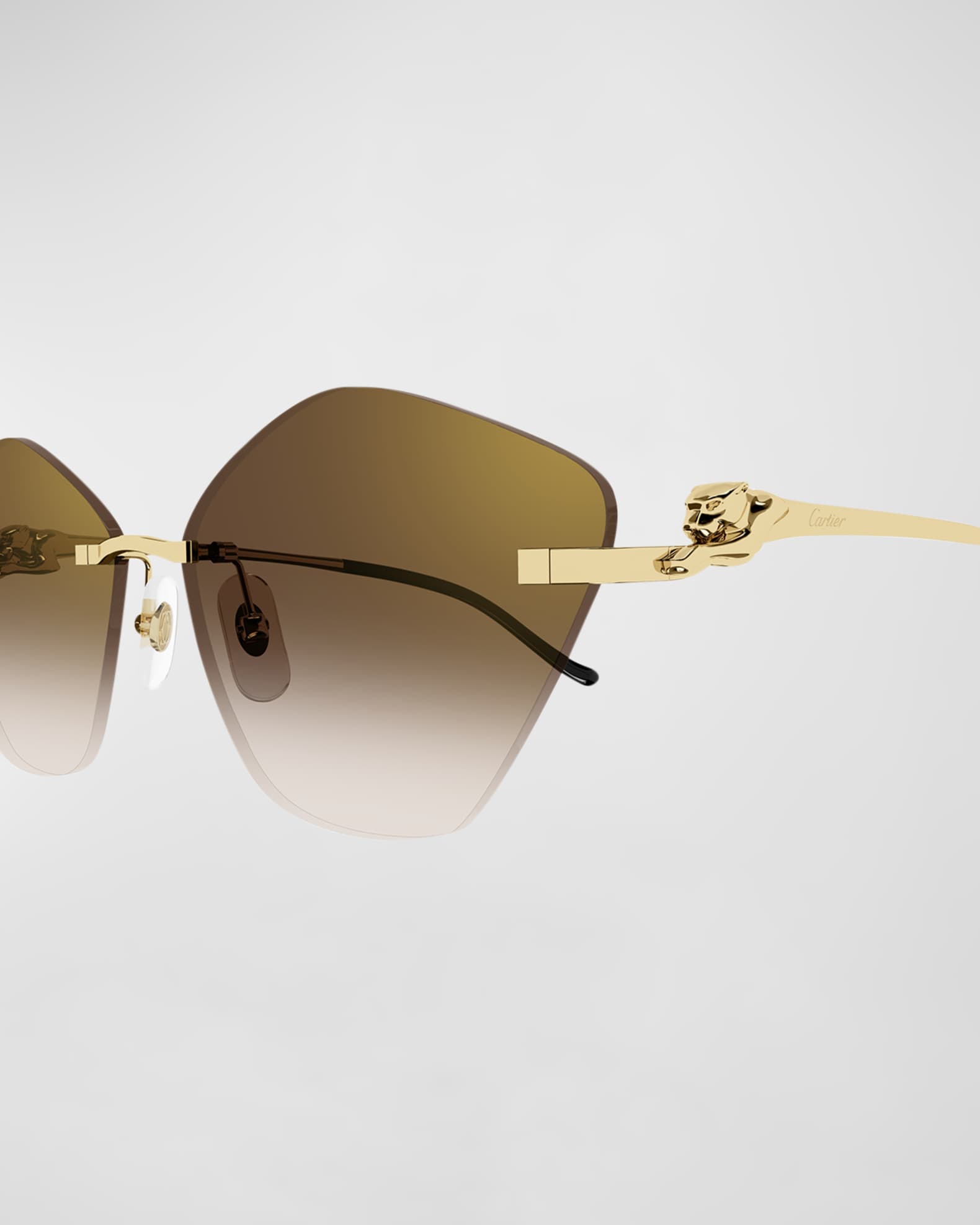 Cartier Rimless Metal Alloy Butterfly Sunglasses | Neiman Marcus
