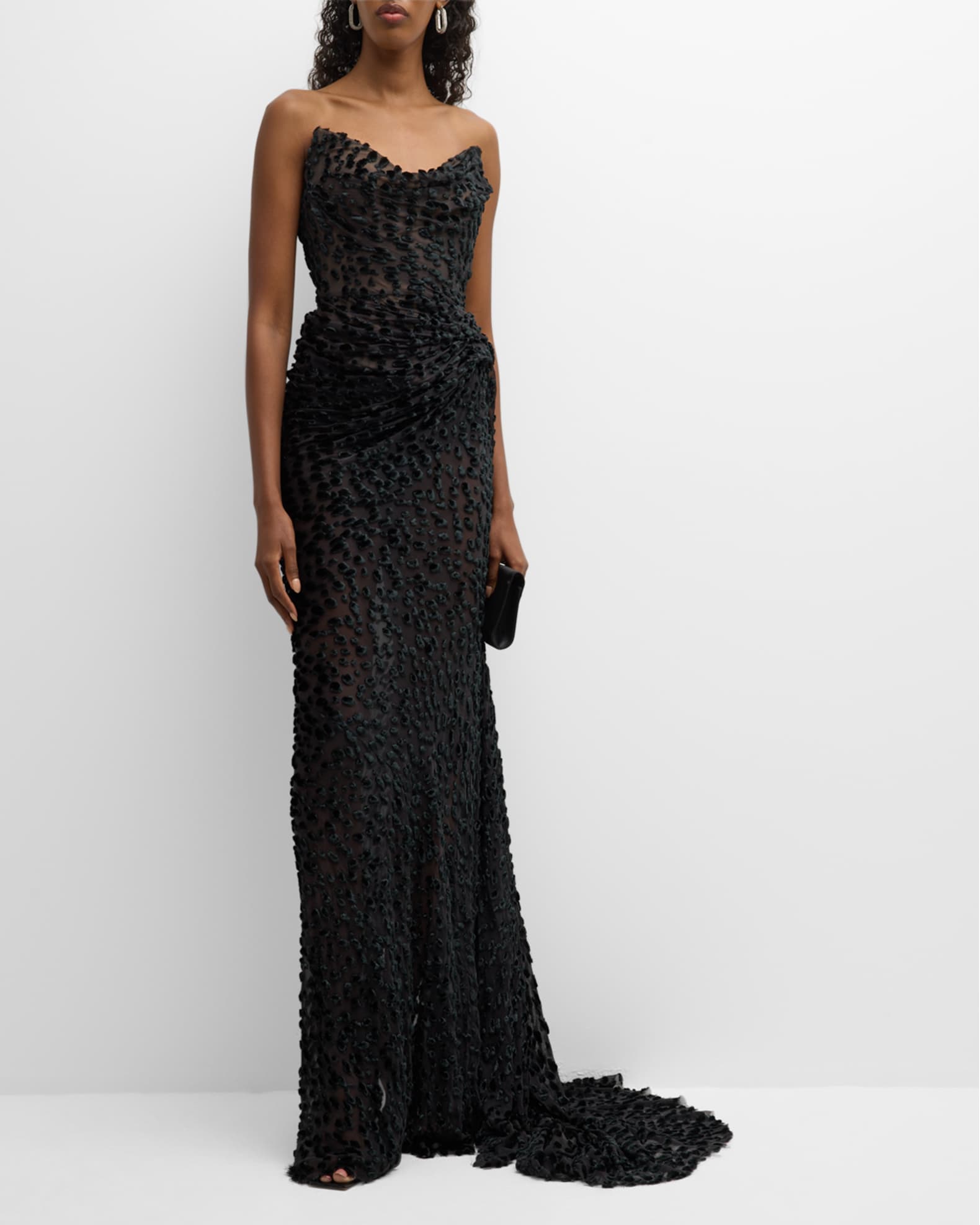 Jason Wu Collection Velvet Dot Devor Strapless Gown | Neiman Marcus