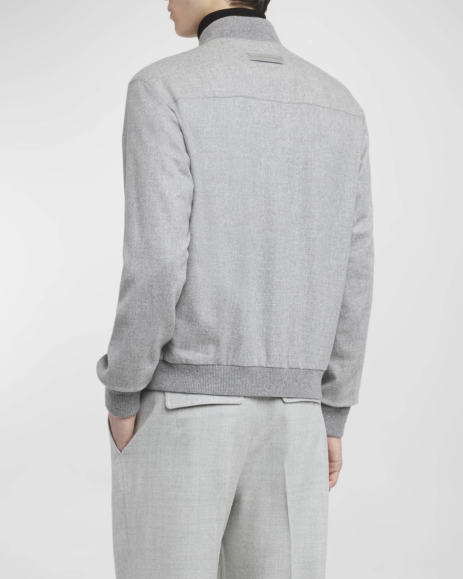 ZEGNA Men's Cashmere Concealed-Zip Blouson Jacket | Neiman Marcus