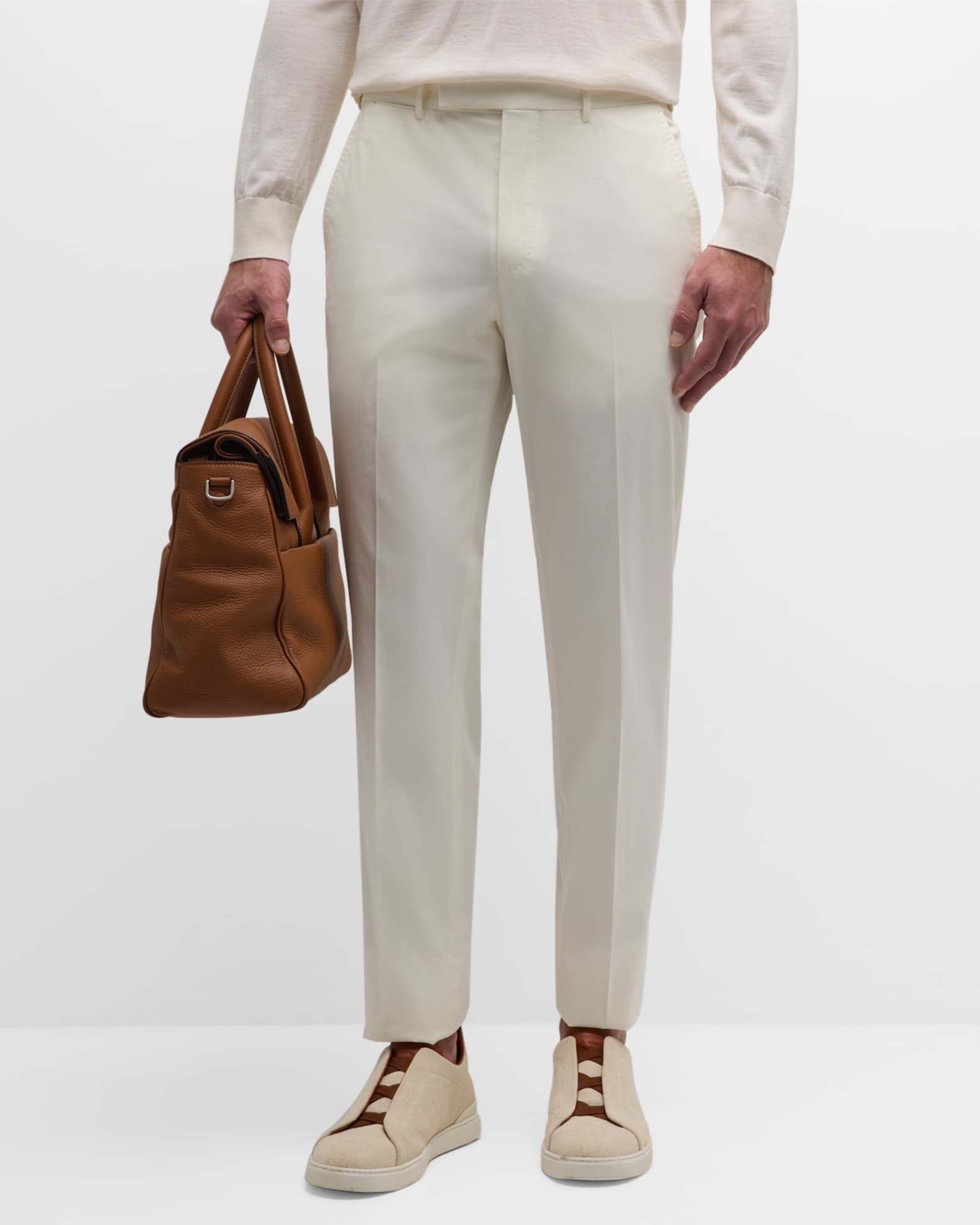 ZEGNA Men's Premium Cotton Trousers | Neiman Marcus