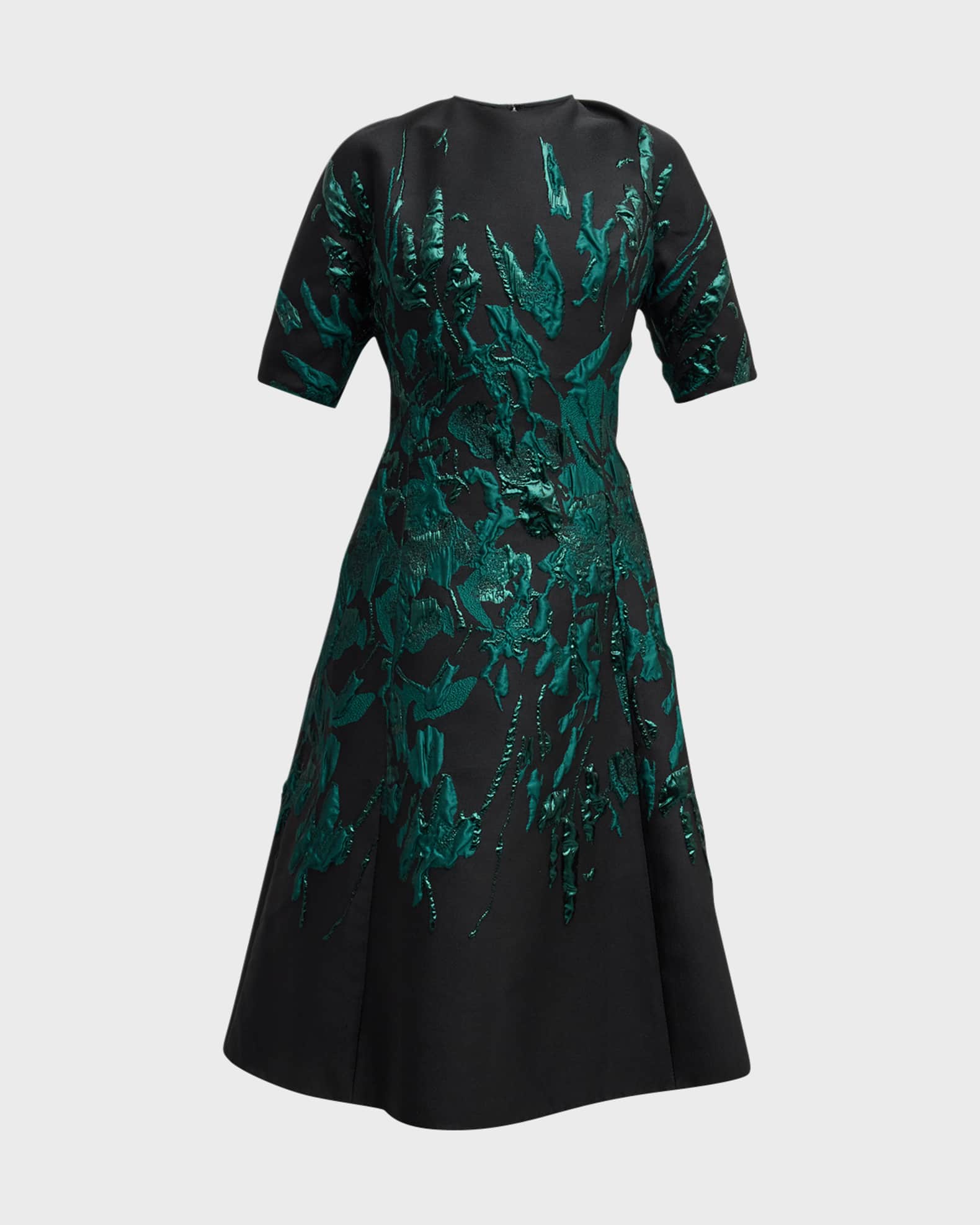 Rickie Freeman for Teri Jon A-Line Metallic Jacquard Midi Dress ...