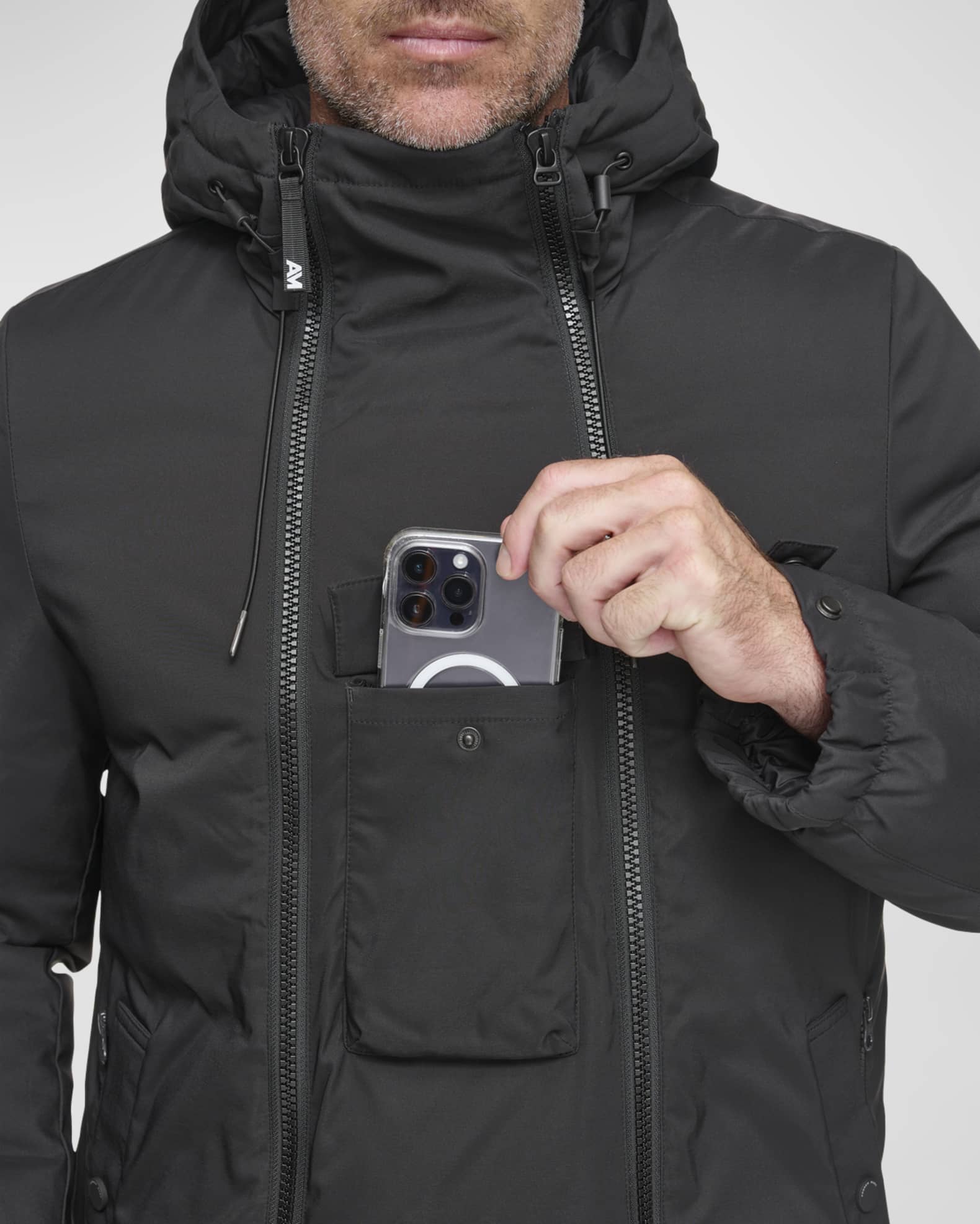 Andrew Marc Men's Anzen Double-Zip Sports Down Jacket | Neiman Marcus