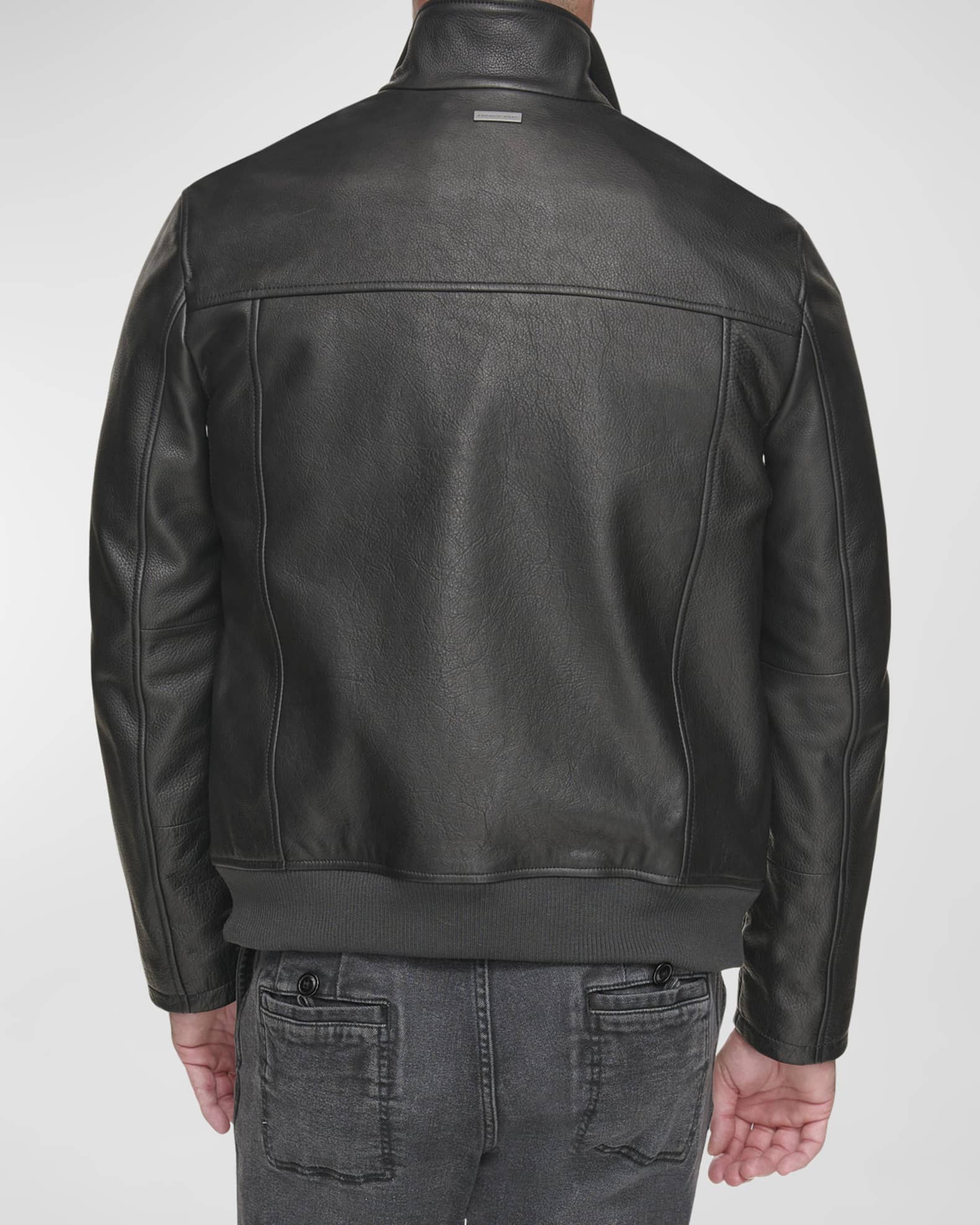 Andrew Marc Men's Lindley Leather Bomber Jacket | Neiman Marcus