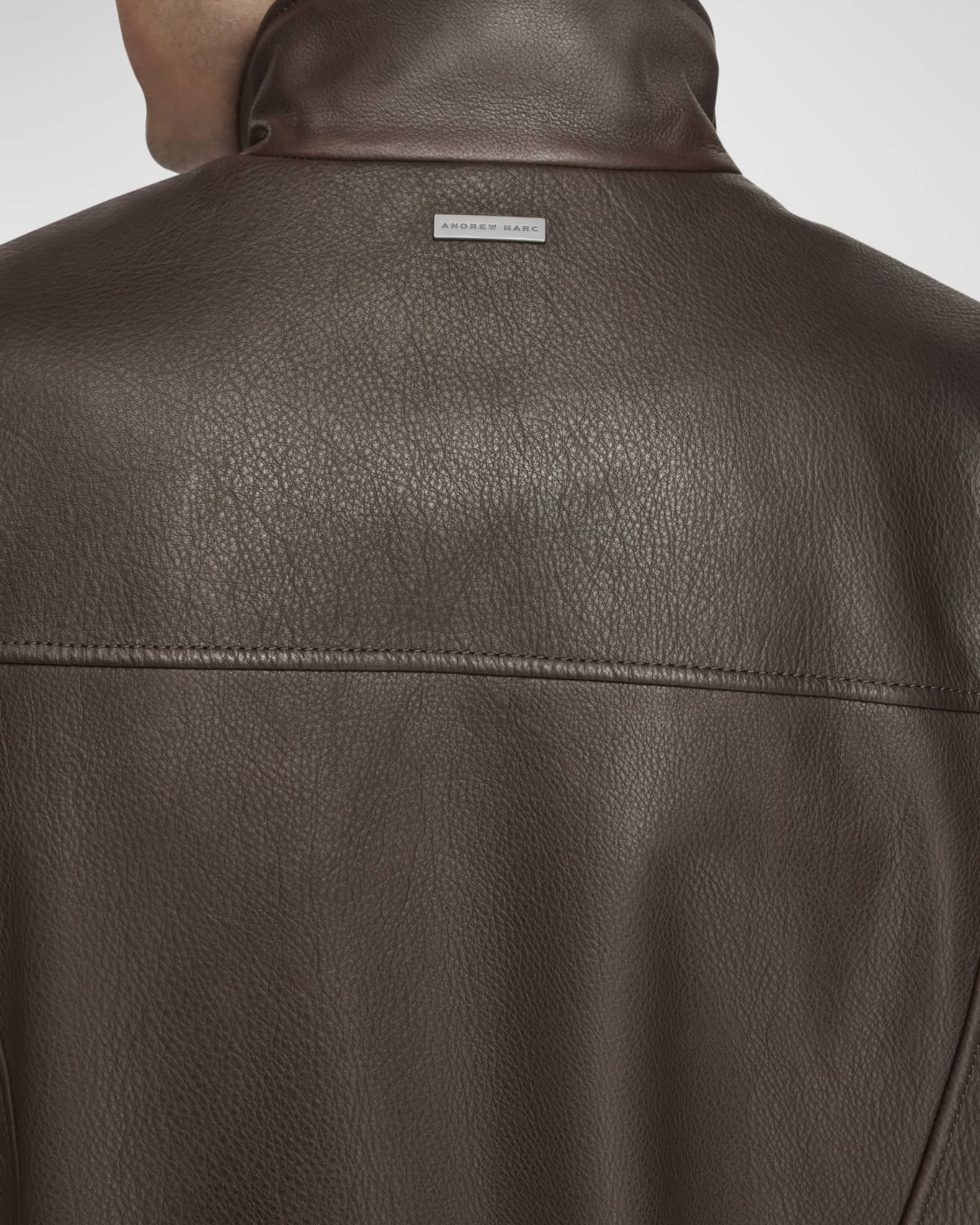 Andrew Marc Men's Lindley Leather Bomber Jacket | Neiman Marcus