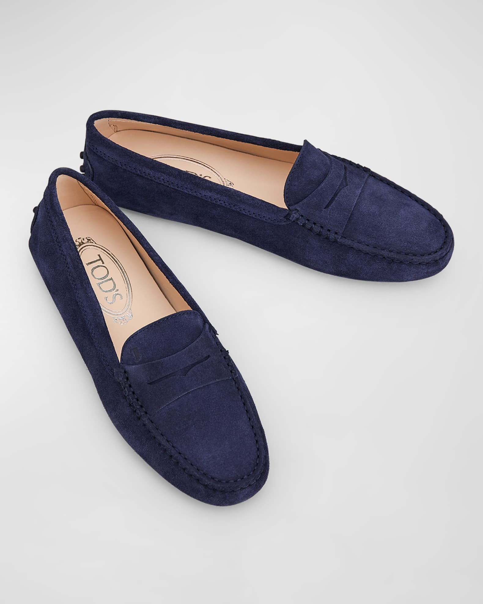 Gommini Suede Driver Penny Loafers | Neiman Marcus